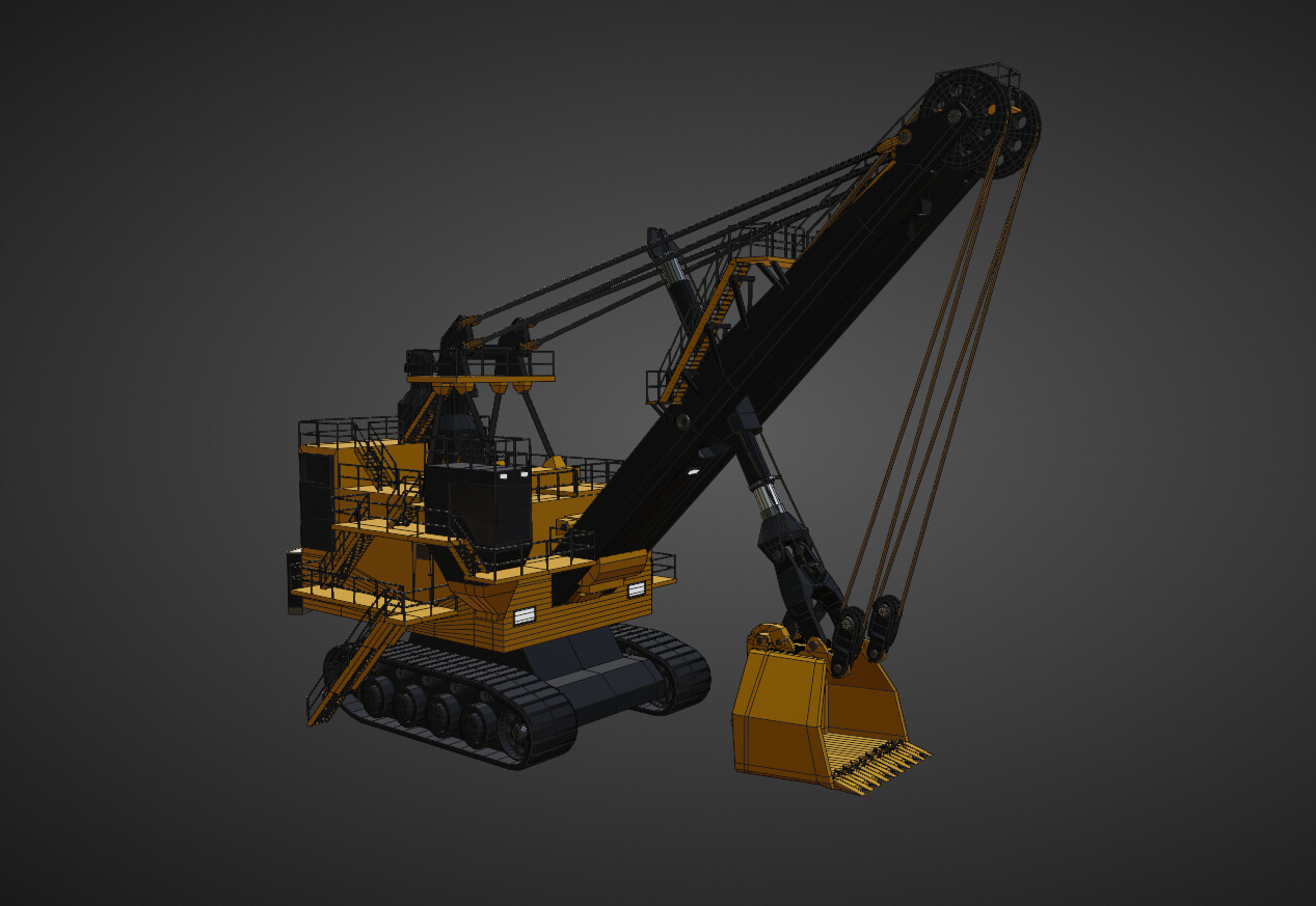 Rope Shovel - Heavy Vehicle Low-Poly 3D Model by Wh1T3h4Ck5