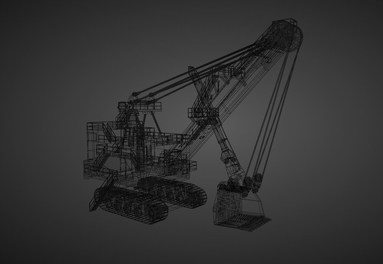 Rope Shovel - Heavy Vehicle Low-Poly 3D Model by Wh1T3h4Ck5
