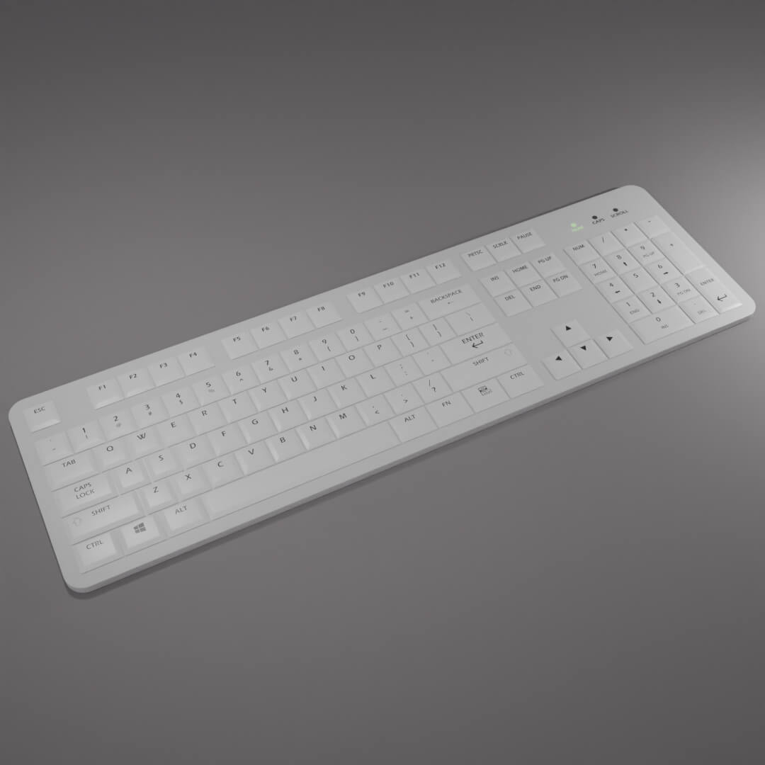 Simple PC Keyboard QWERTY - Free 3D Model by Wh1T3h4Ck5