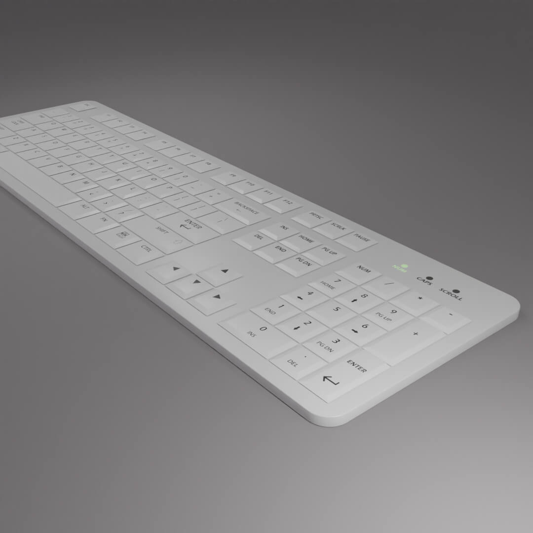 Simple PC Keyboard QWERTY - Free 3D Model by Wh1T3h4Ck5