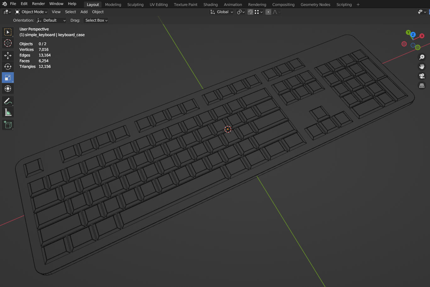 Simple PC Keyboard QWERTY - Free 3D Model by Wh1T3h4Ck5