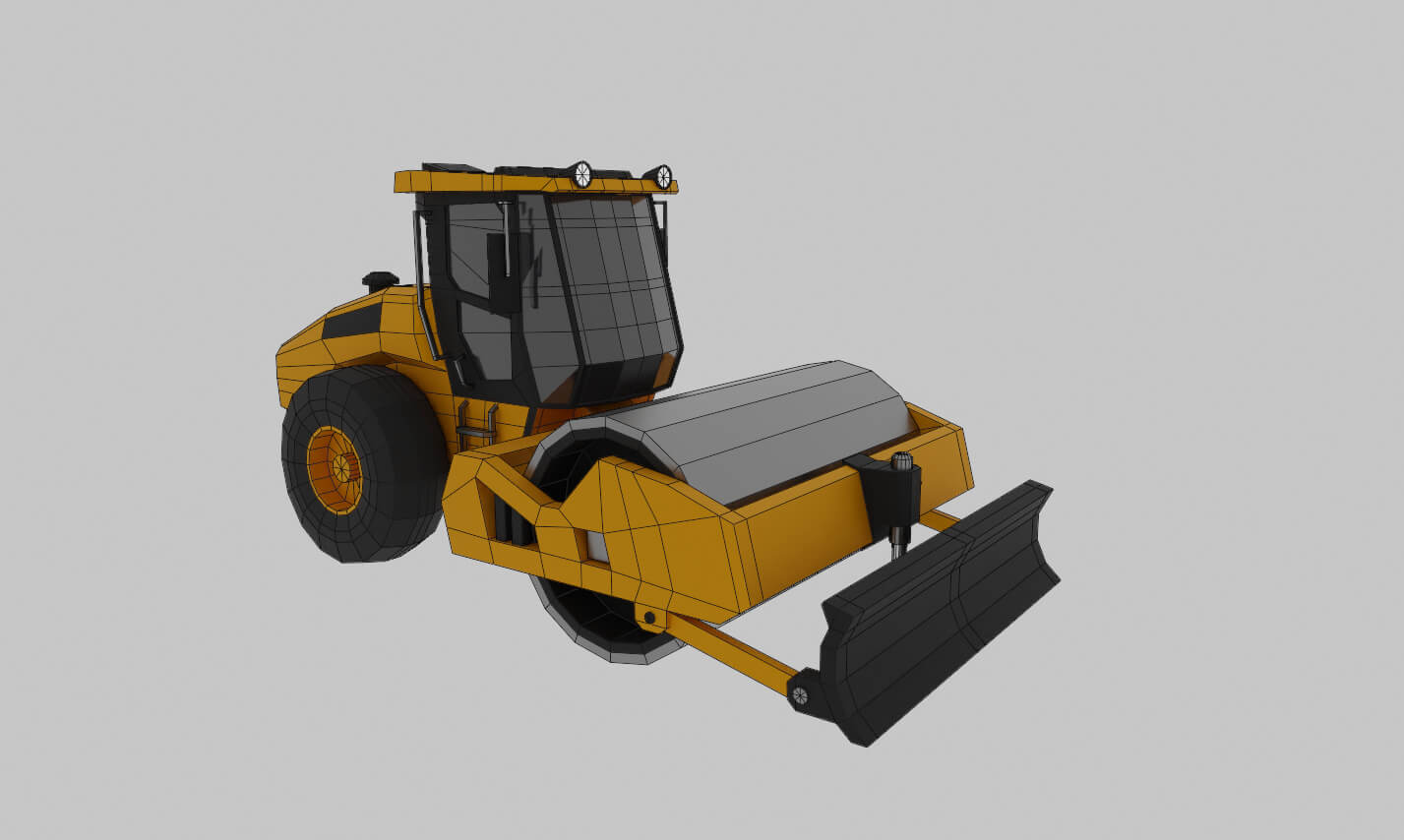 Vibratory Soil Compactor - Heavy Vehicle Low-Poly 3D Model by Wh1T3h4Ck5