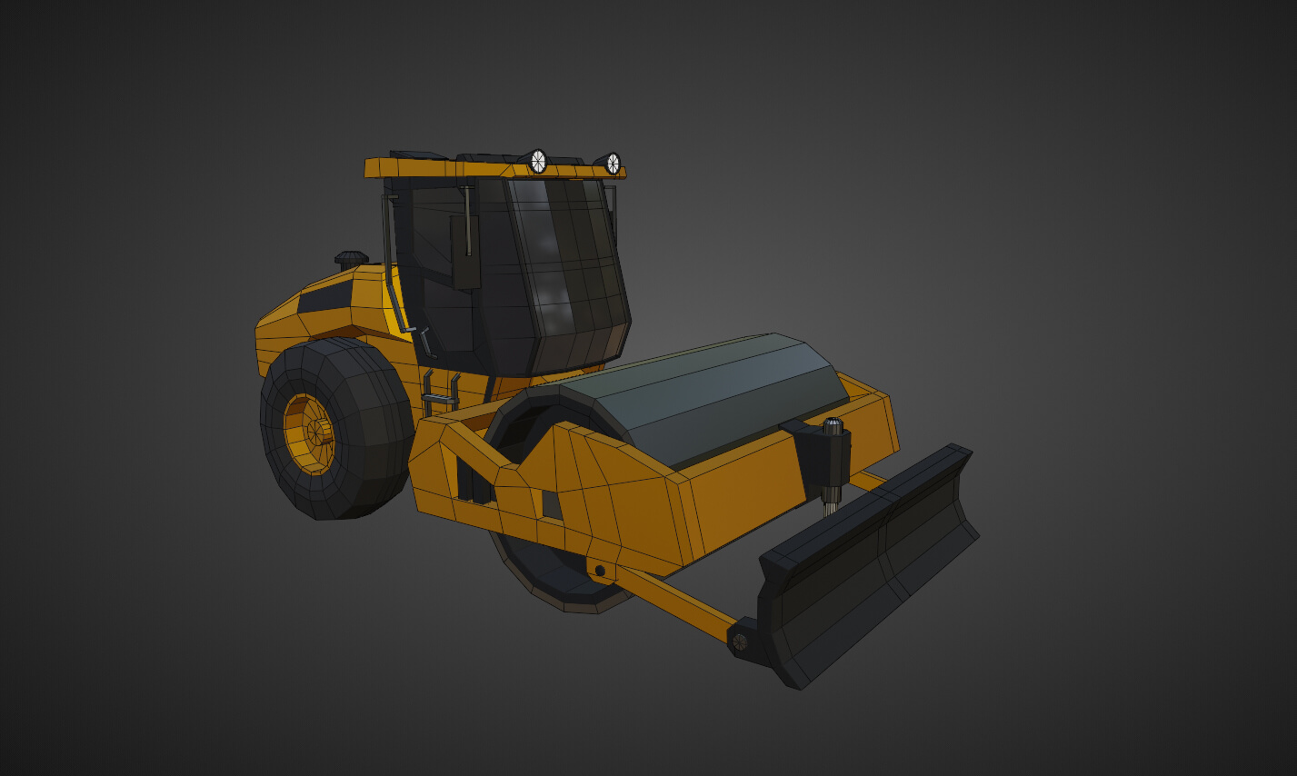 Vibratory Soil Compactor - Heavy Vehicle Low-Poly 3D Model by Wh1T3h4Ck5