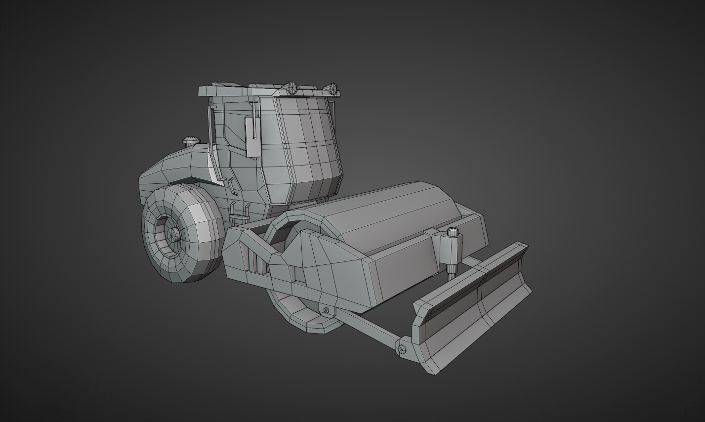 Vibratory Soil Compactor - Heavy Vehicle Low-Poly 3D Model by Wh1T3h4Ck5
