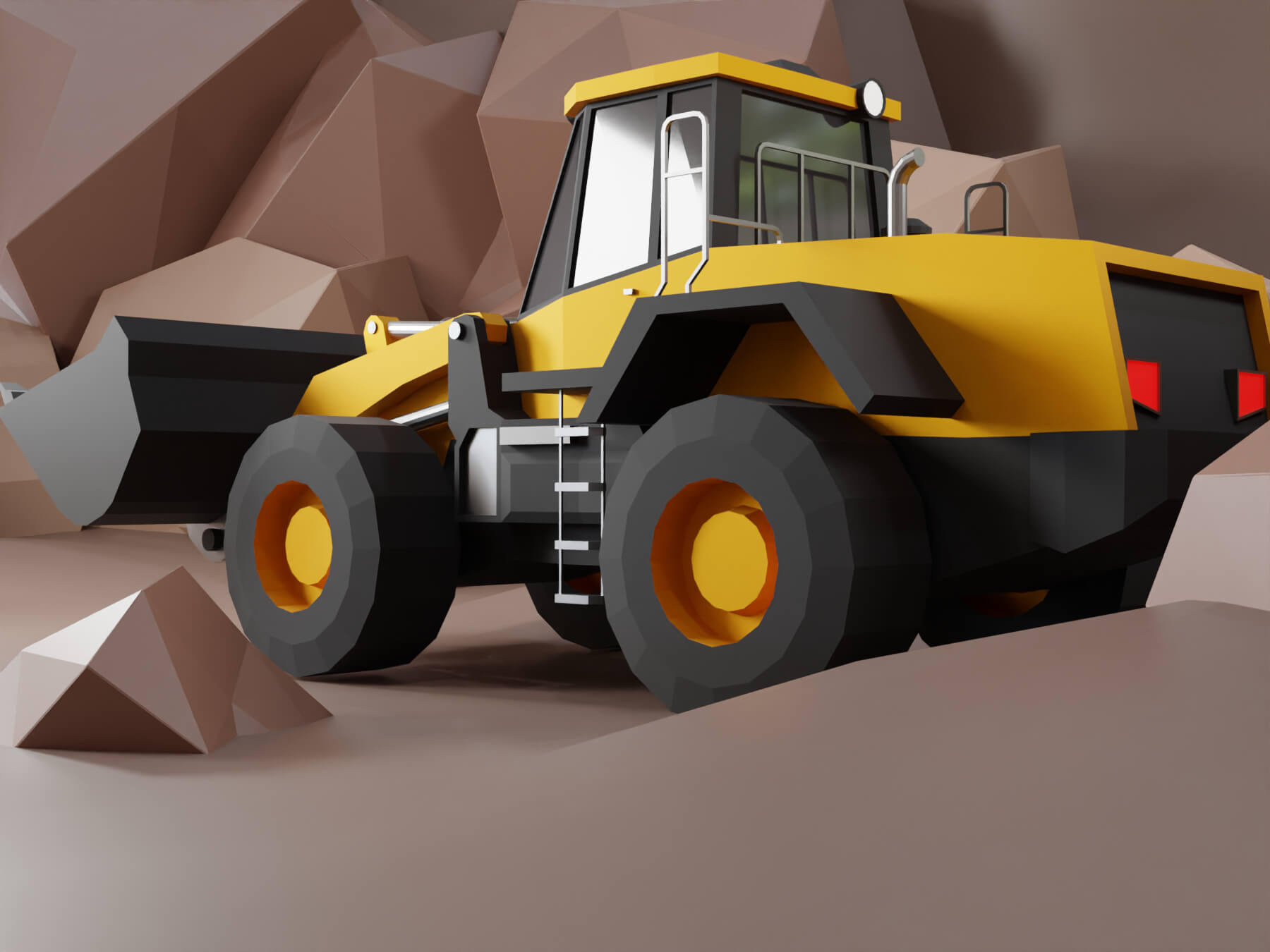 Wheel Loader - Heavy Vehicle Low-Poly 3D Model by Wh1T3h4Ck5