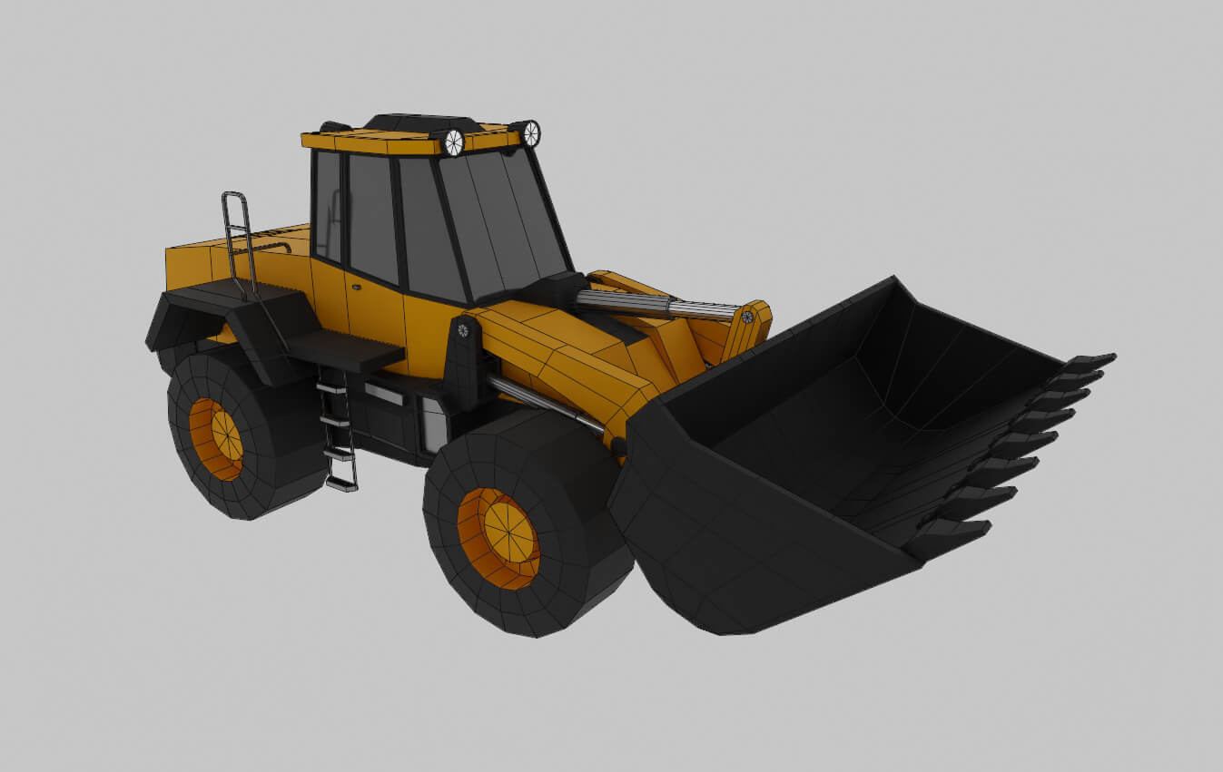Wheel Loader - Heavy Vehicle Low-Poly 3D Model by Wh1T3h4Ck5