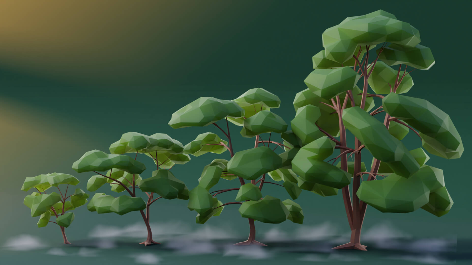 Low Poly Trees - 3D Model by Whitman And Olbert