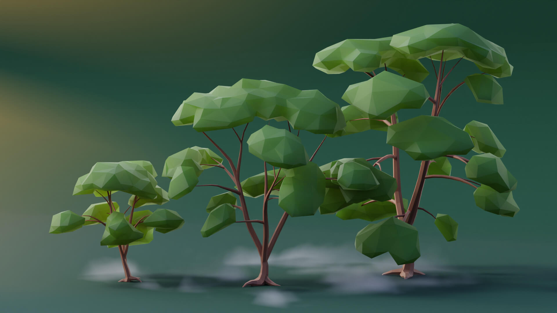 Low Poly Trees - 3D Model by Whitman And Olbert