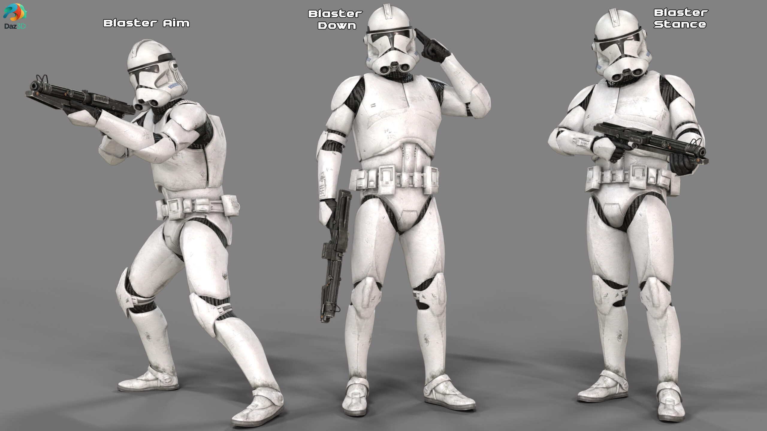 Clone Trooper Bundle for G8M + Blaster & Poses - Daz Content by WildGold