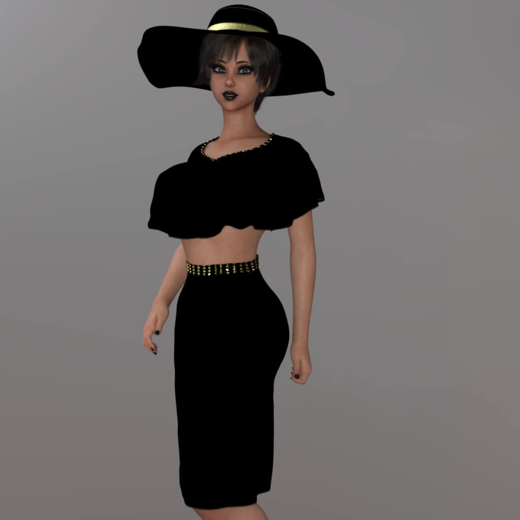 Black Outfit for G8F - Free Daz Content by wildthing