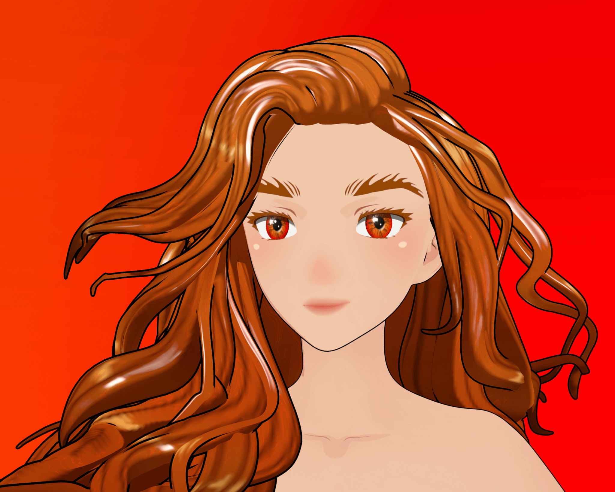 Iris, Eyelashes, Brows and MakeUp Testrender 3D Render