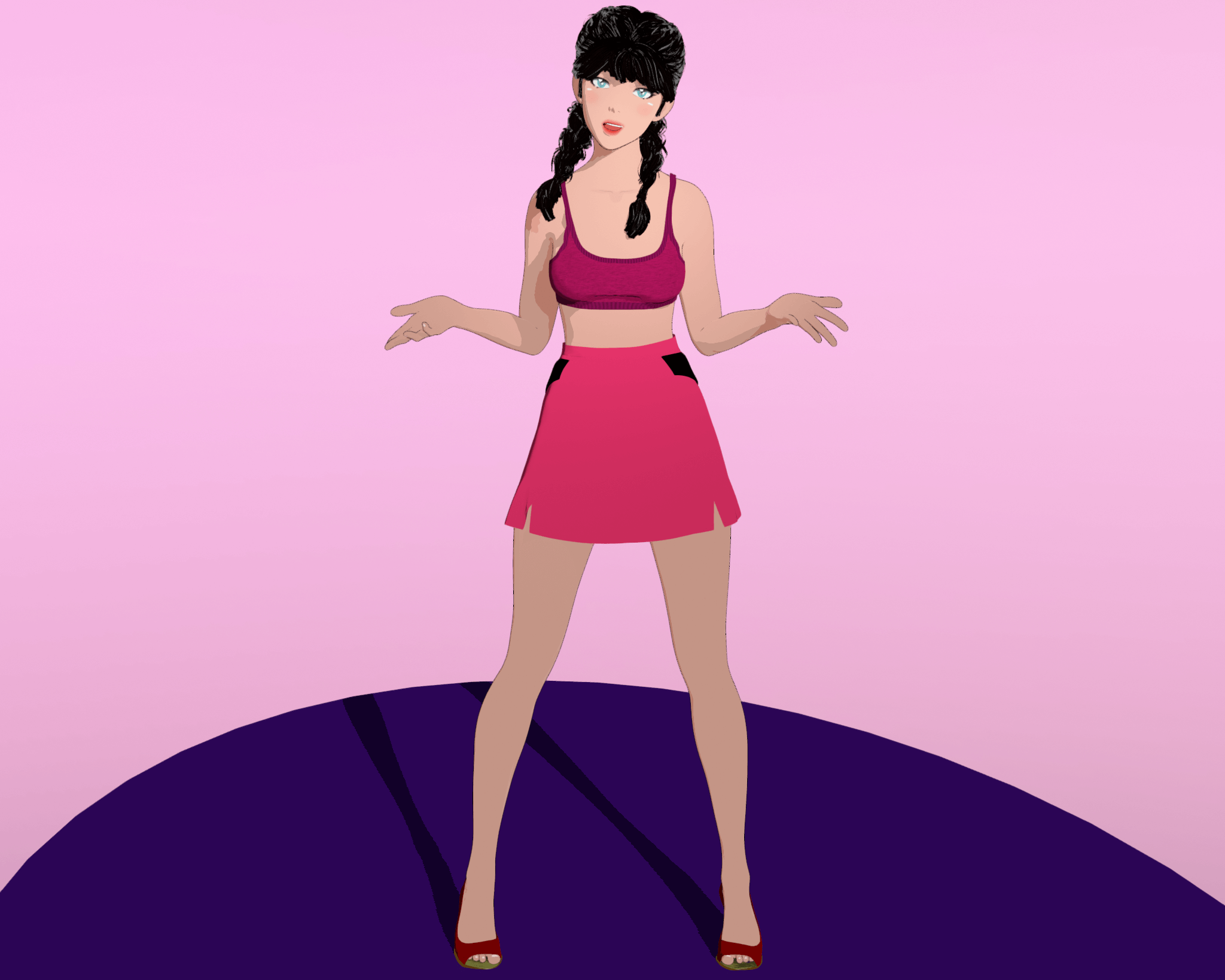 WT Melanie G9F Anime 3D Render, Digital Art by wildthing