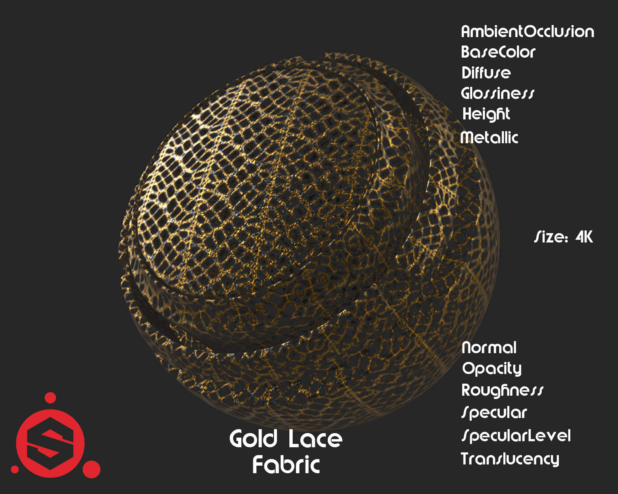 Gold Lace Fabric - 3D Texture by wildthing