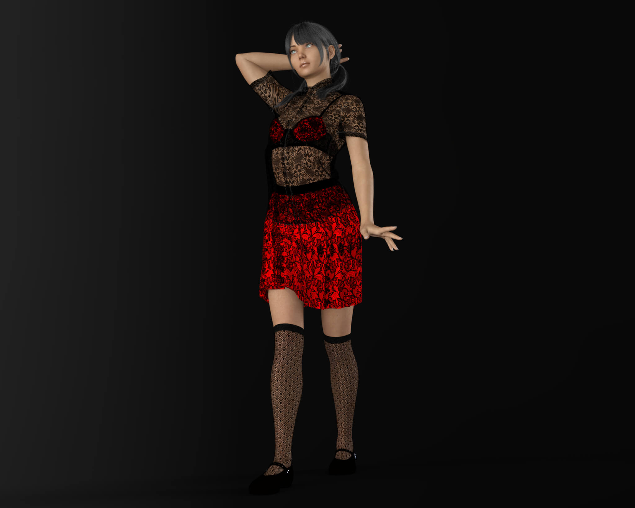 Gothic Dress for G8F - Daz Content by wildthing