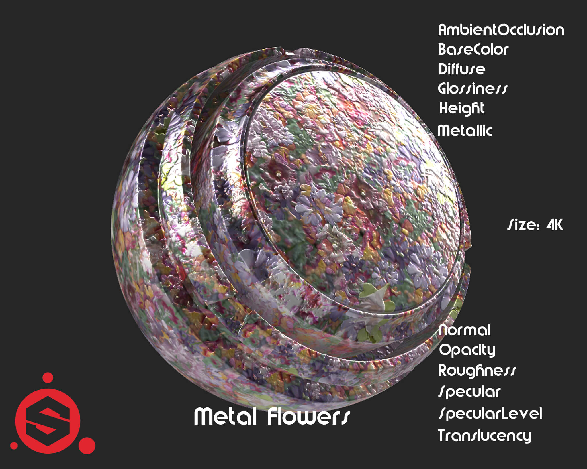 Metal Flower Material - 3D Texture by wildthing