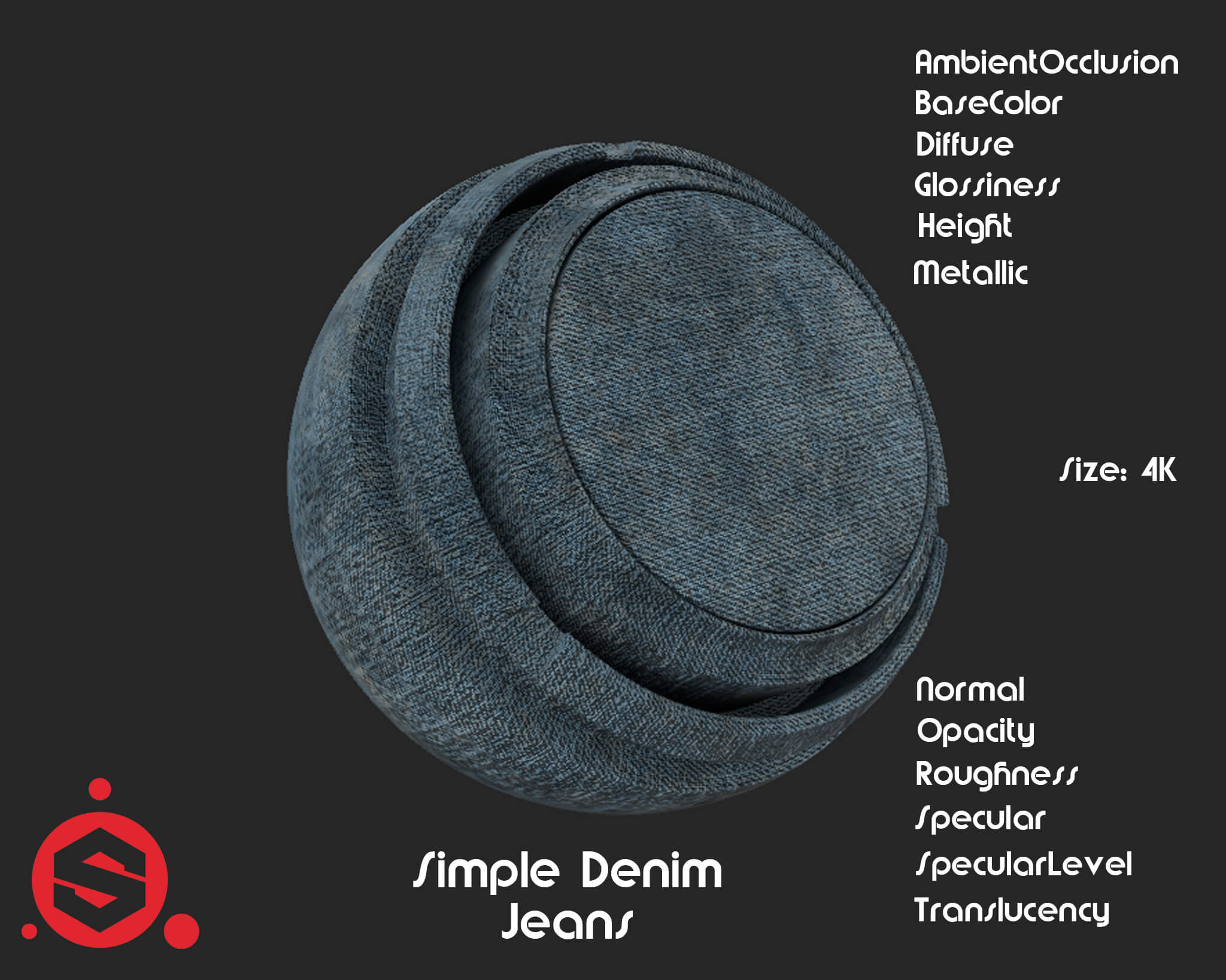 Simple Denim Jeans Material - 3D Texture by wildthing