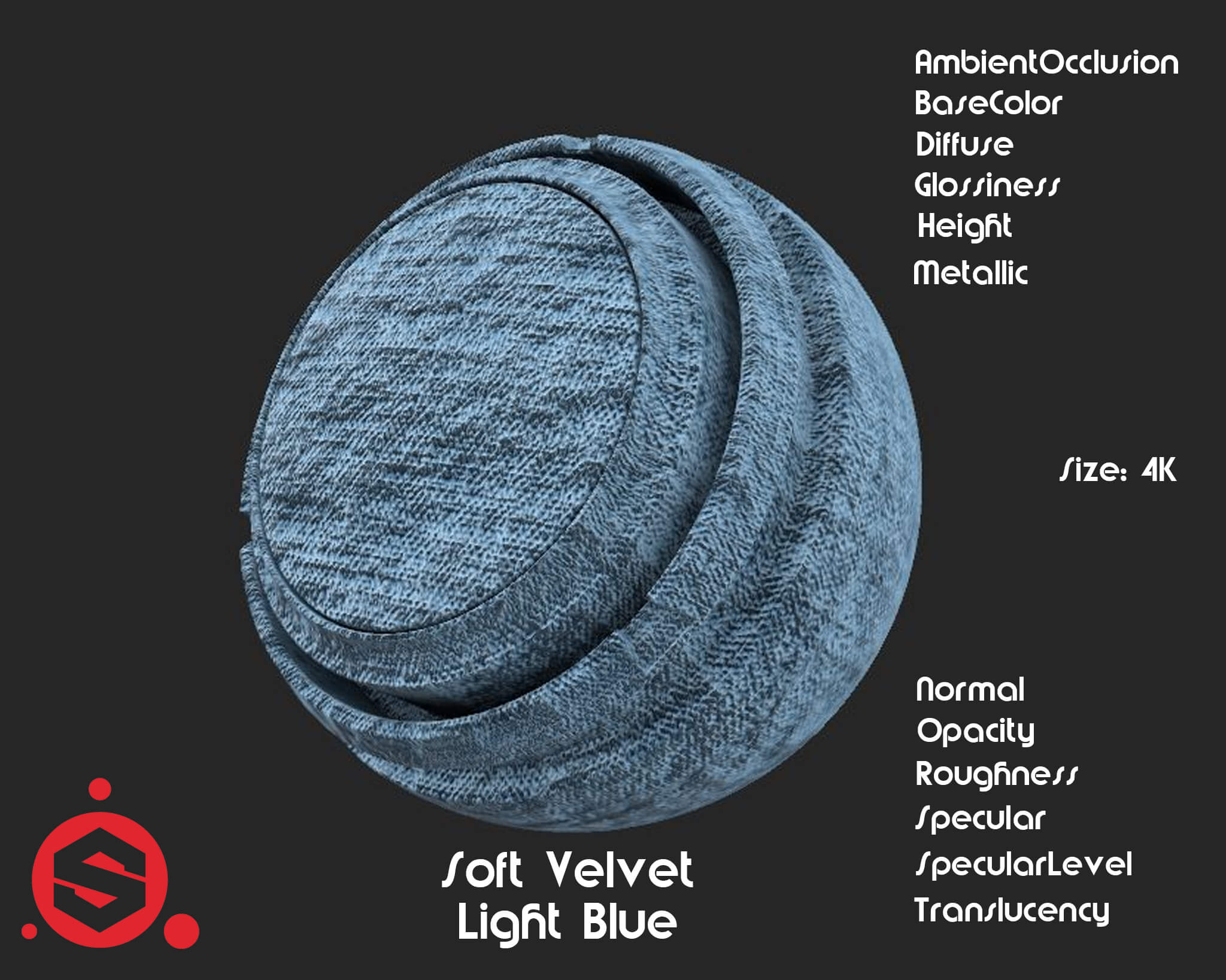 Soft Velvet Light Blue Material - 3D Texture by wildthing