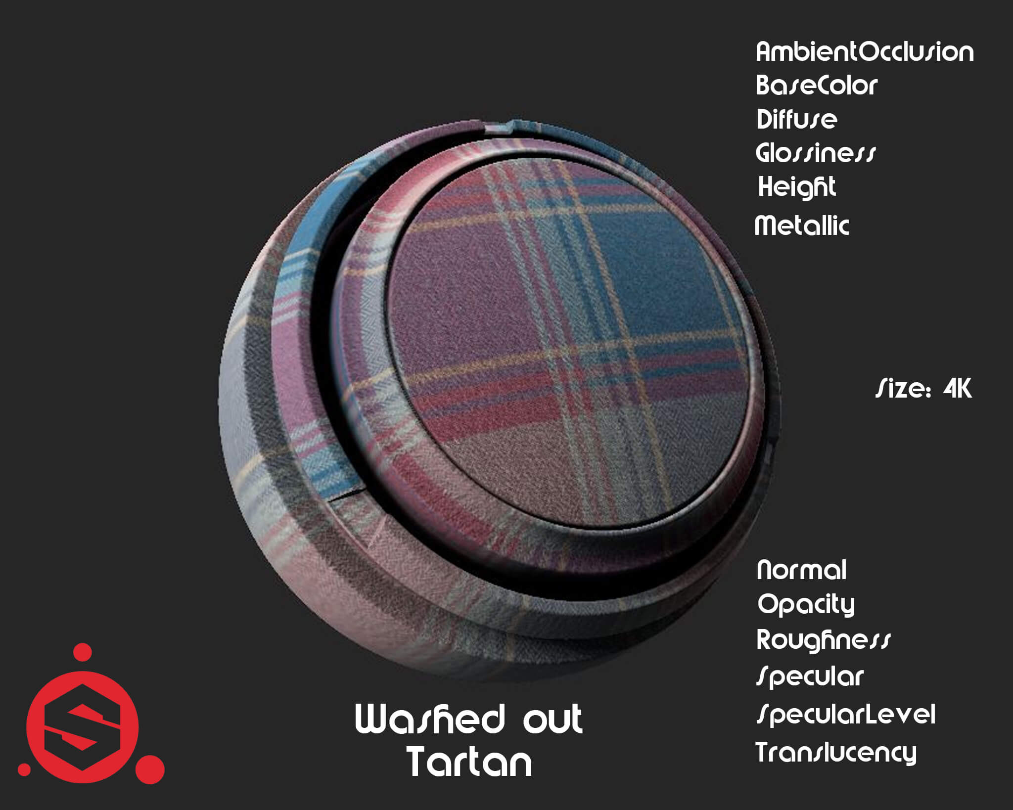 Washed Out Tartan Material - 3D Texture by wildthing