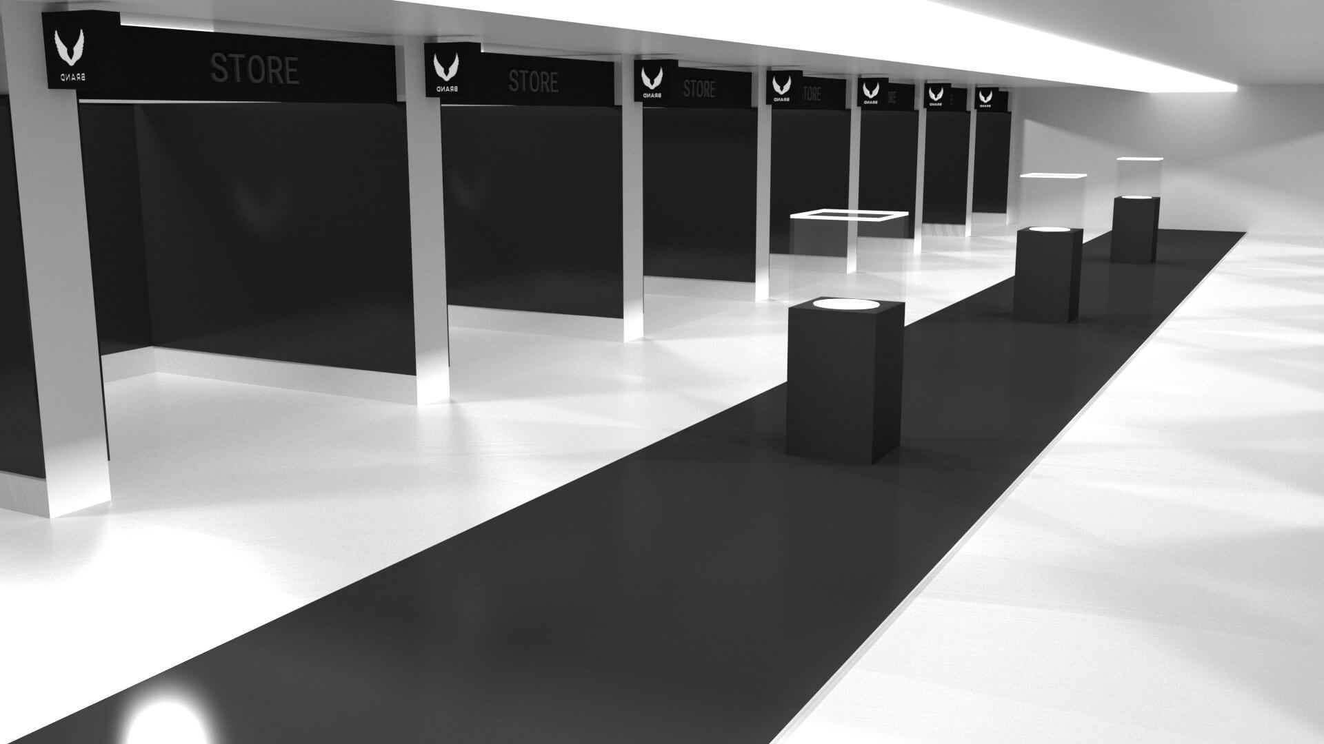 Underground Shopping Mall - 3D Model by WilliamJ