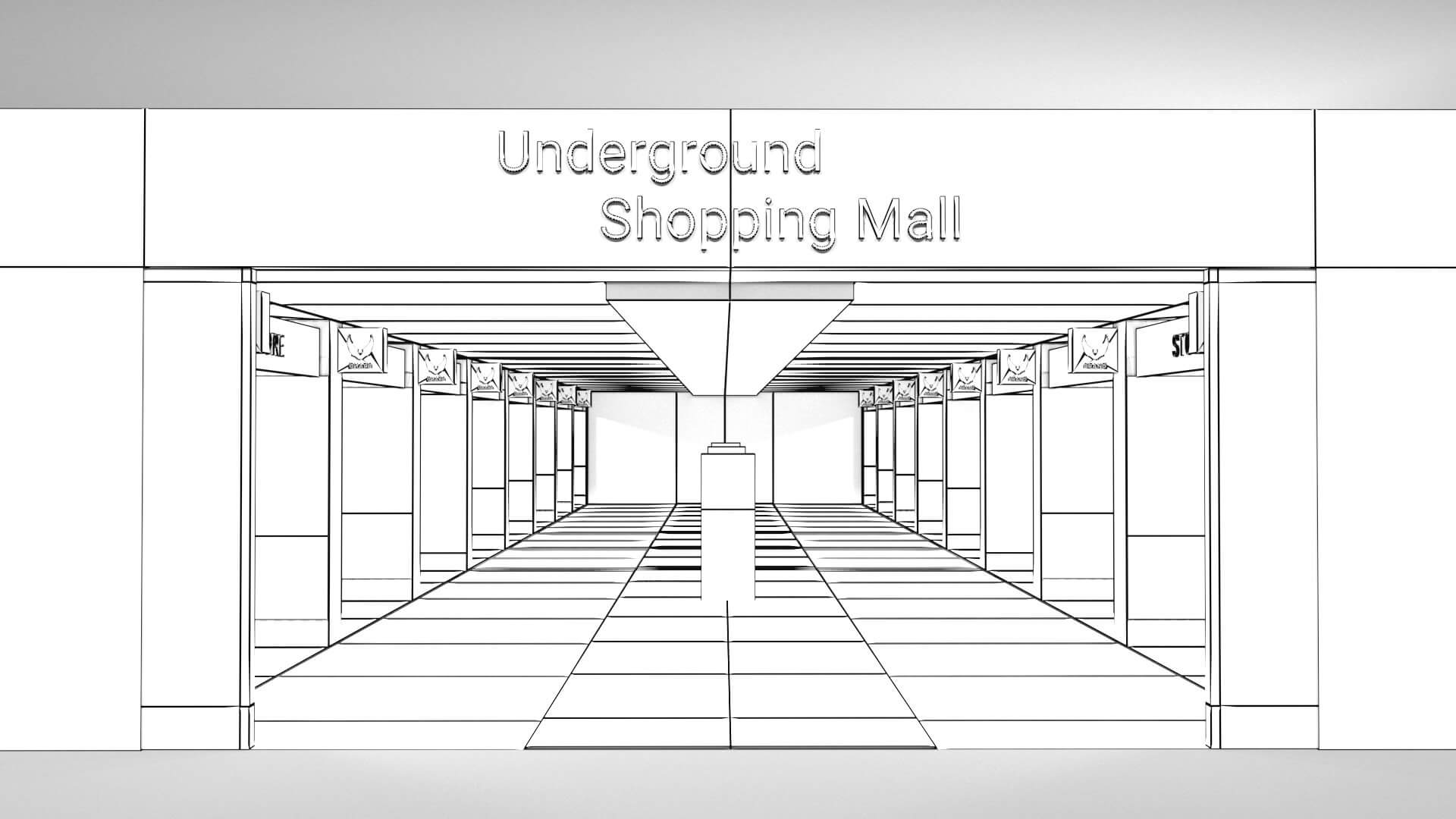 Underground Shopping Mall - 3D Model by WilliamJ