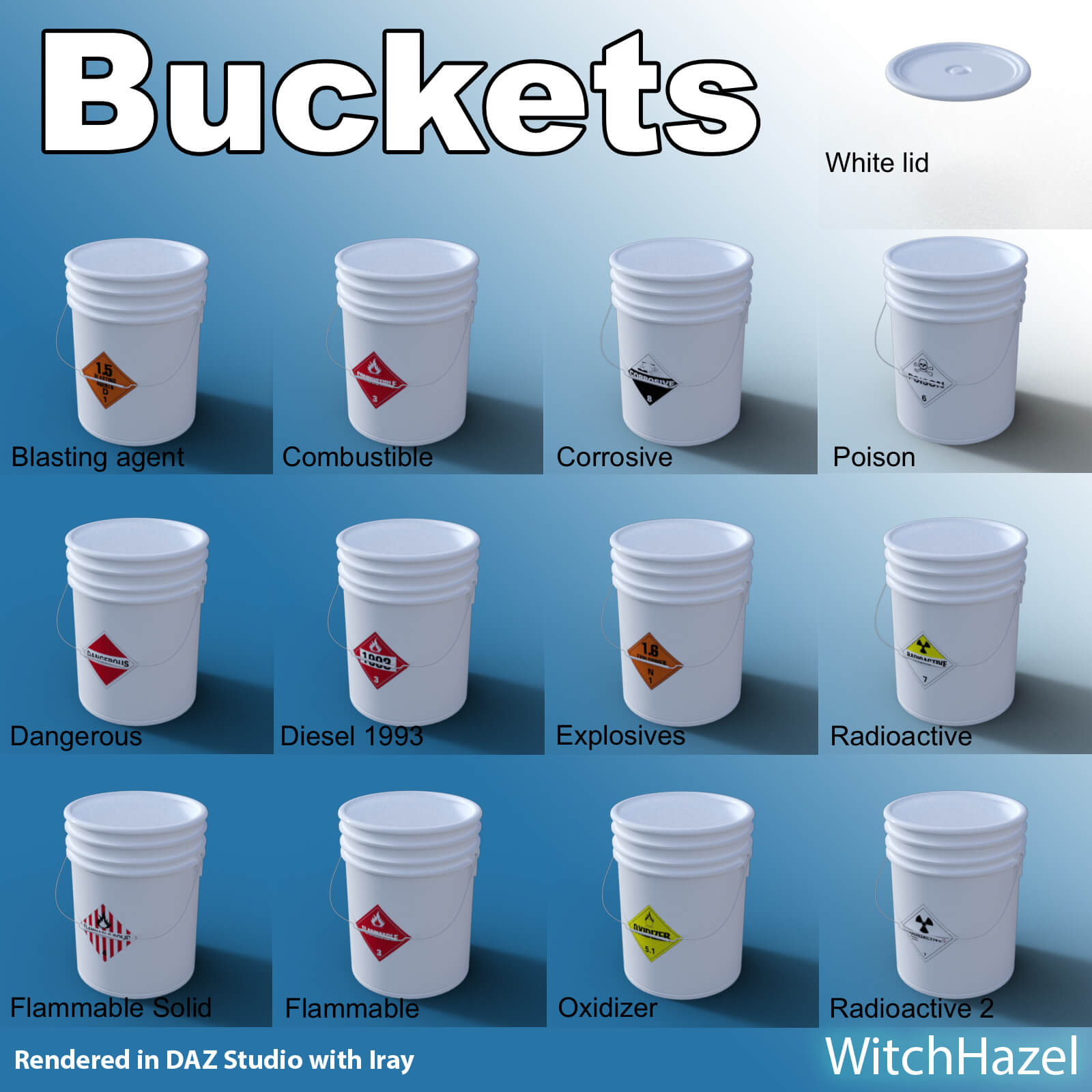 Buckets, Buckets and More Buckets - Daz Content by WitchHazel