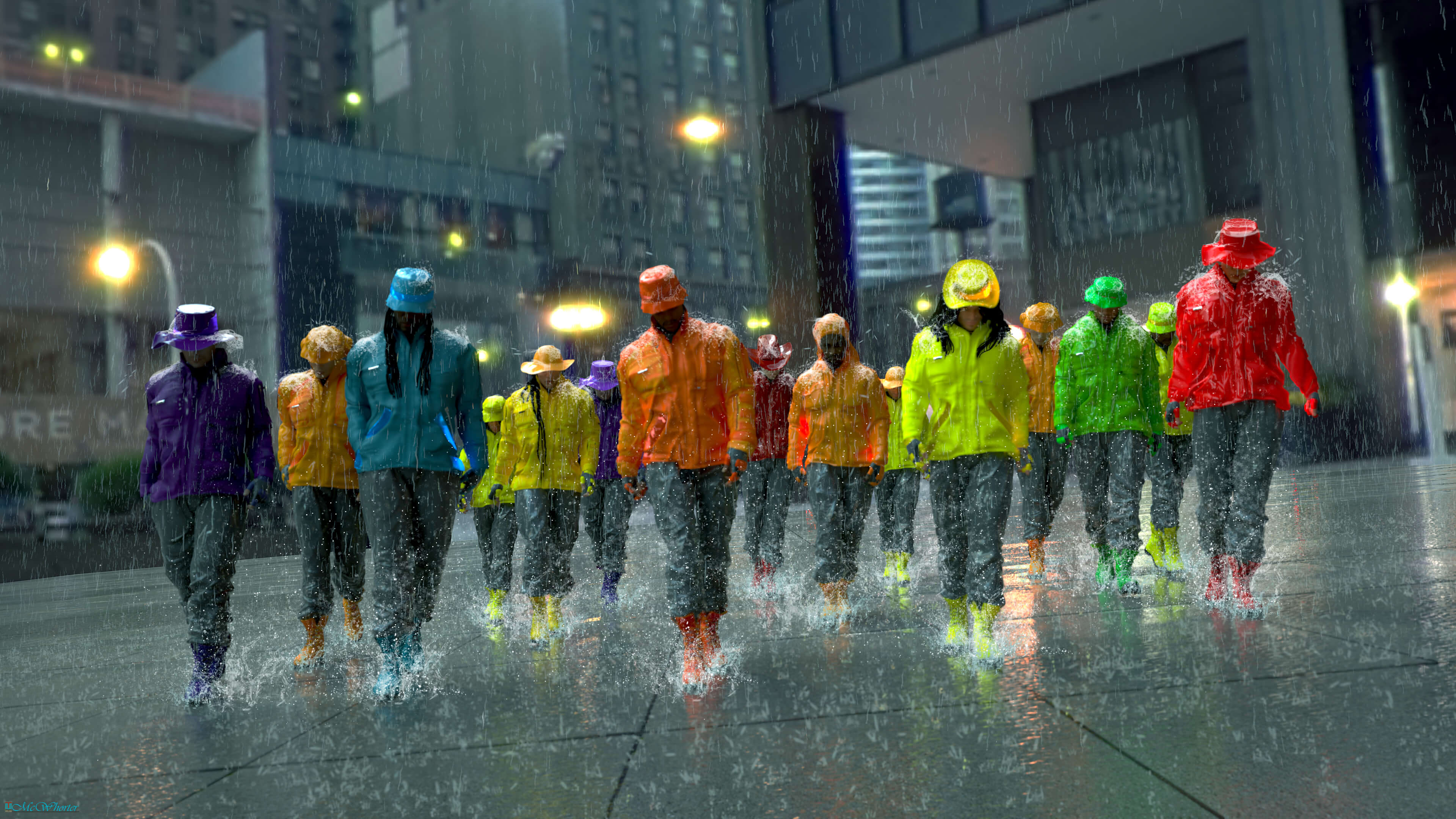 Splash Mob 3D Render, Digital Art by wmcwhorter