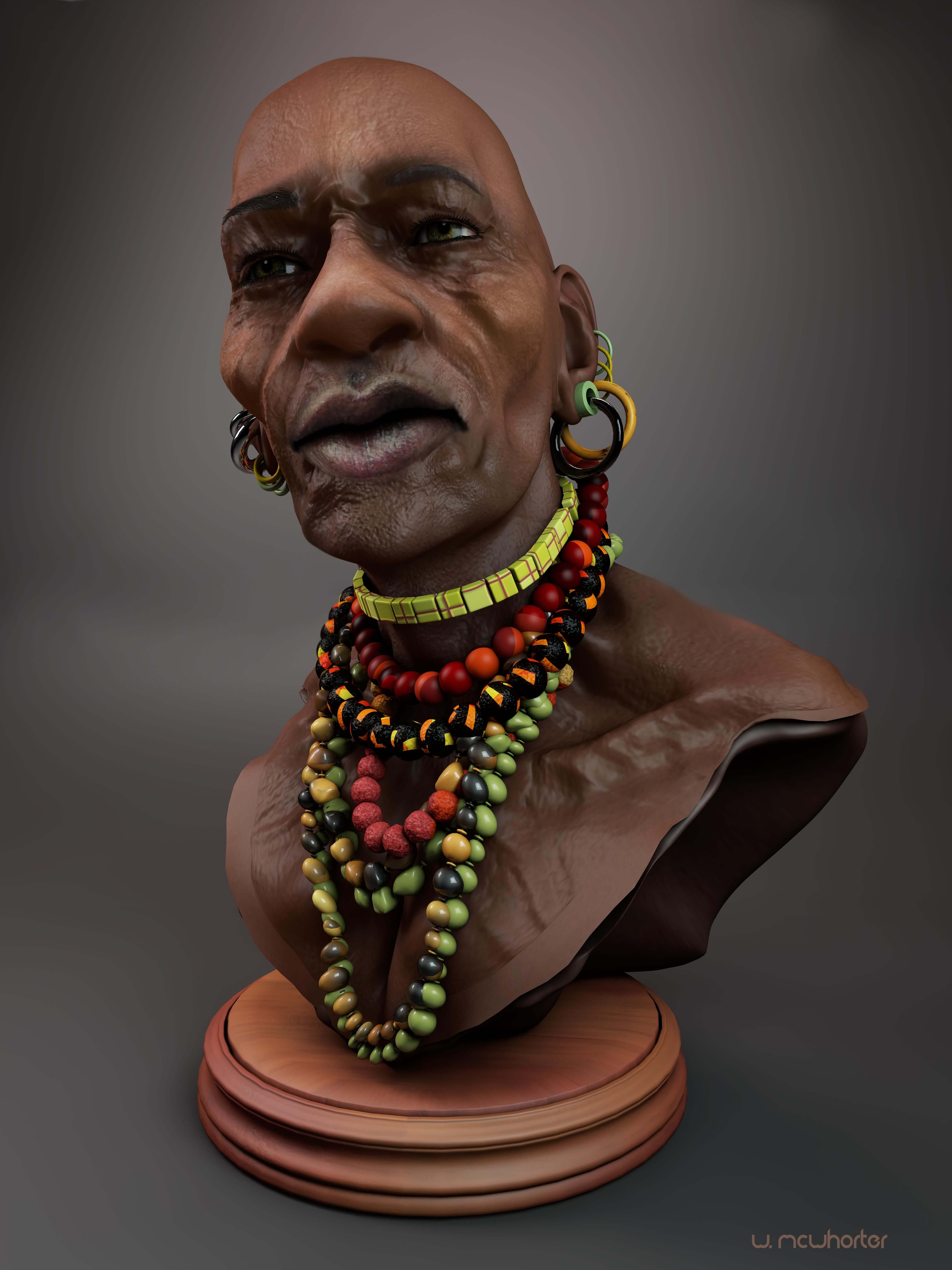 The Nubian 3D Render, Digital Art by wmcwhorter