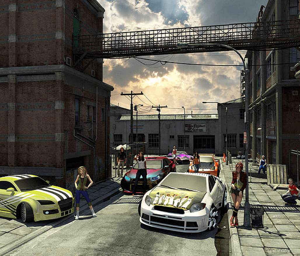 The Pack (Street Life) 3D Render, Digital Art by wmcwhorter