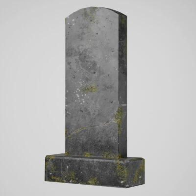 Old Mossy Gravestone Monument - 3D Model by wndy54