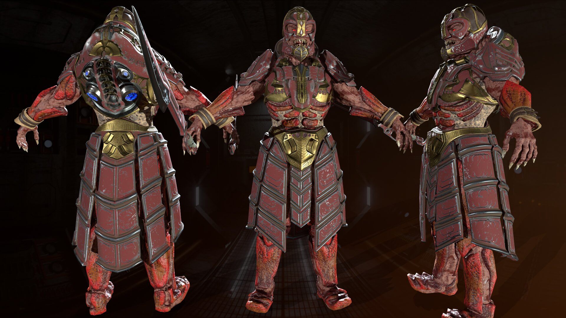 Hellish Warrior in Armor - 3D Model by Wofka