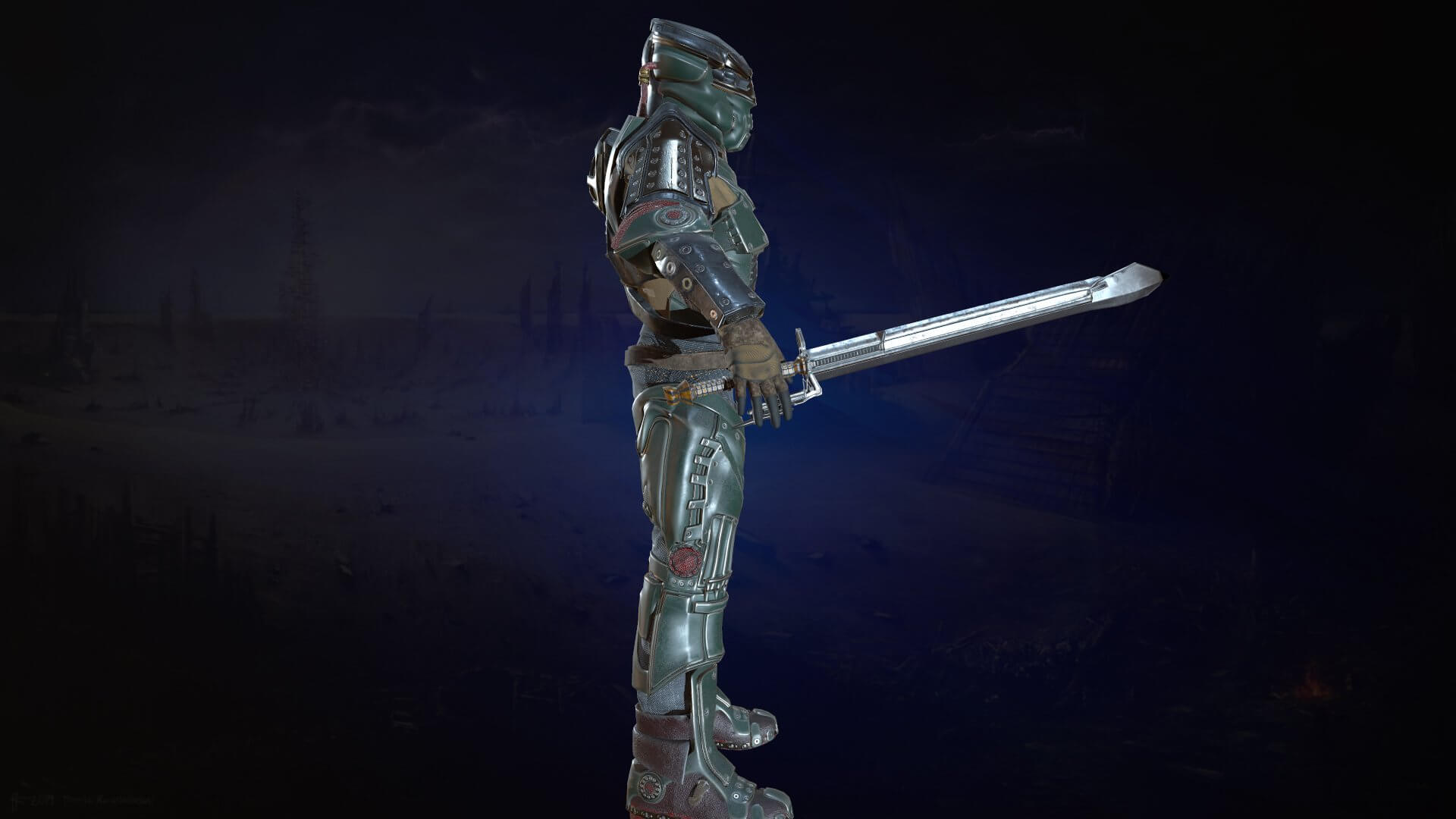 Modern Knight - 3D Model by Wofka