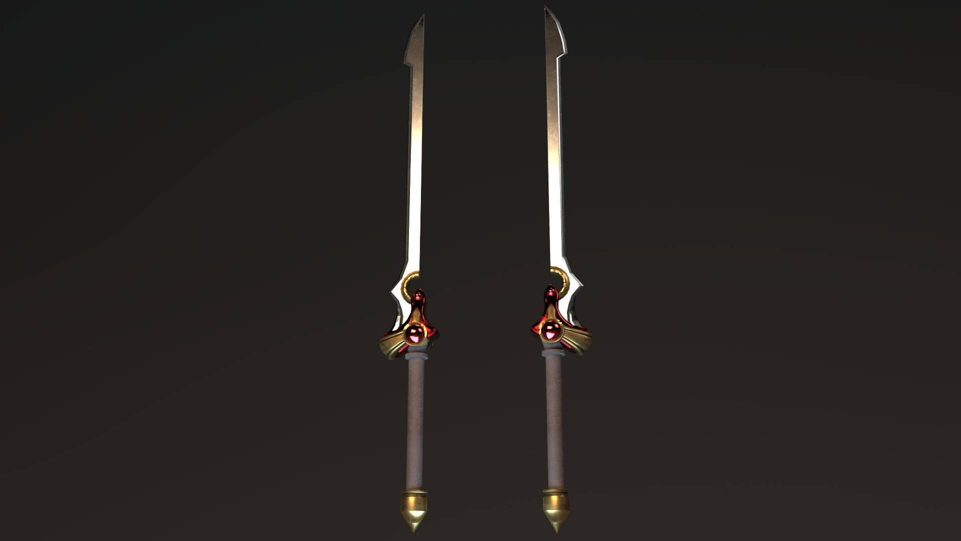 Fantasy Double Sword - 3D Model by worksofbryan
