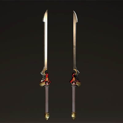 Fantasy Double Sword - 3D Model by worksofbryan