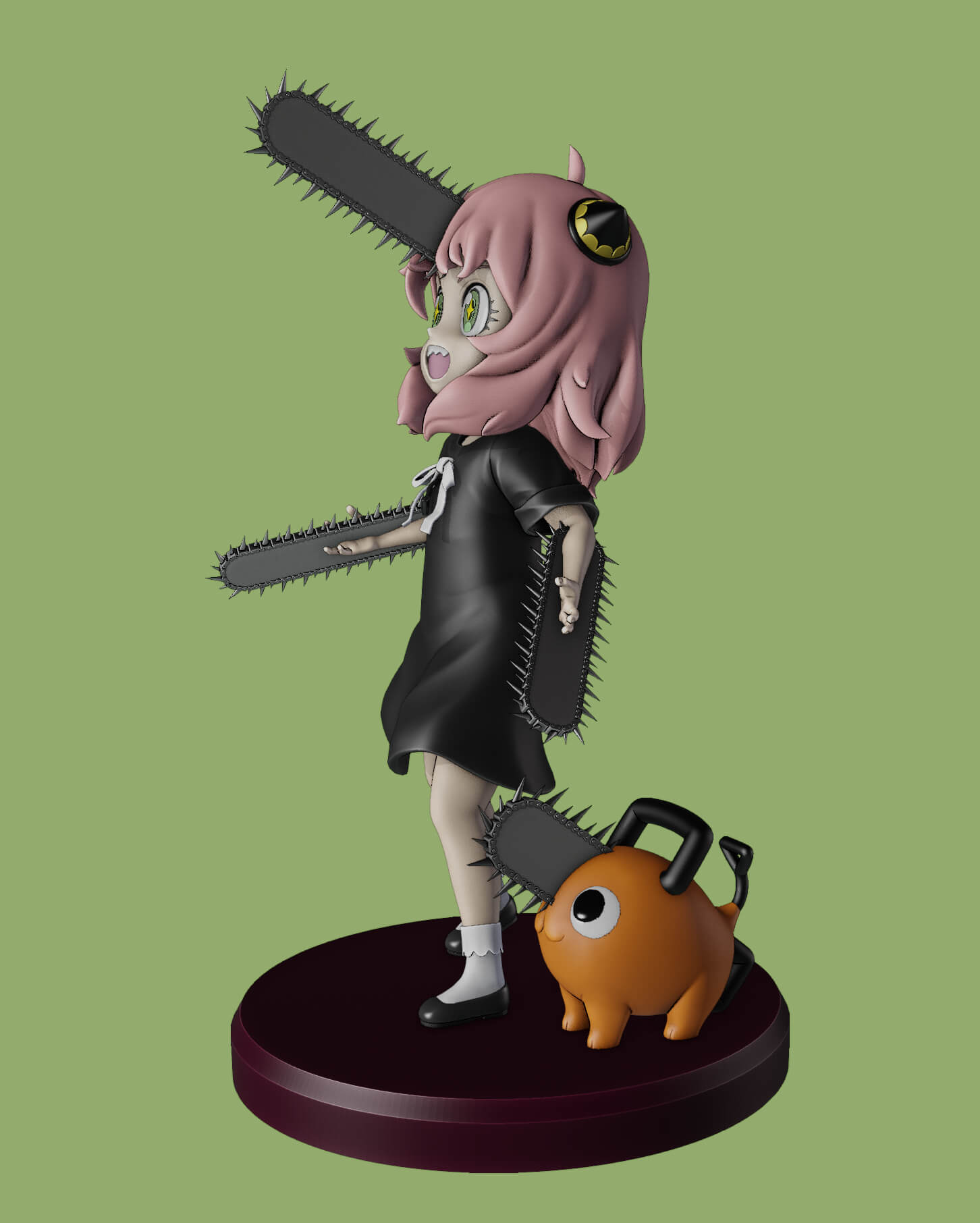 Anya Forger and Pochita - Spy X Family - Chainsaw Man 3D Print Model by ...