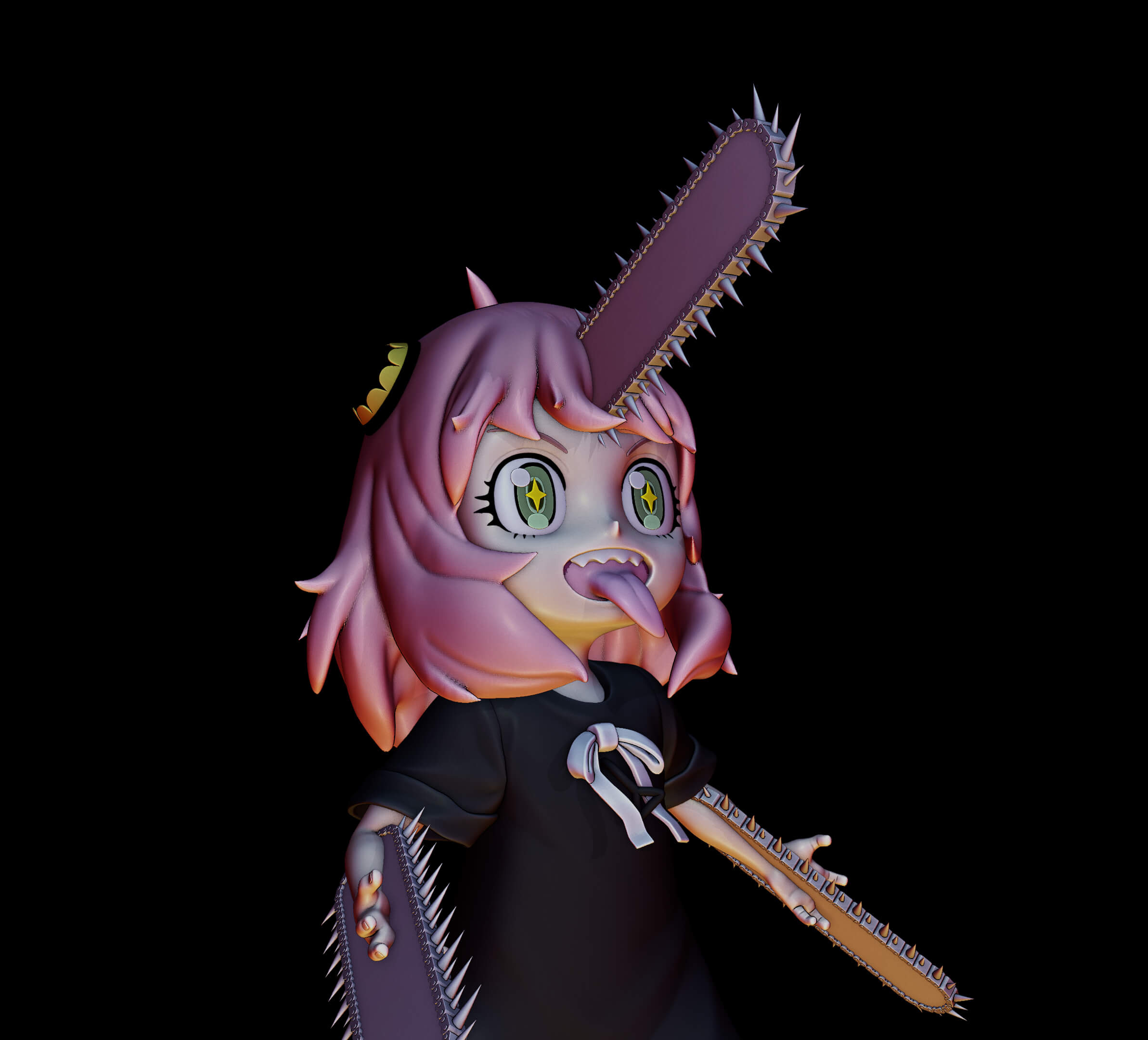 Anya Forger and Pochita - Spy X Family - Chainsaw Man 3D Model by ...