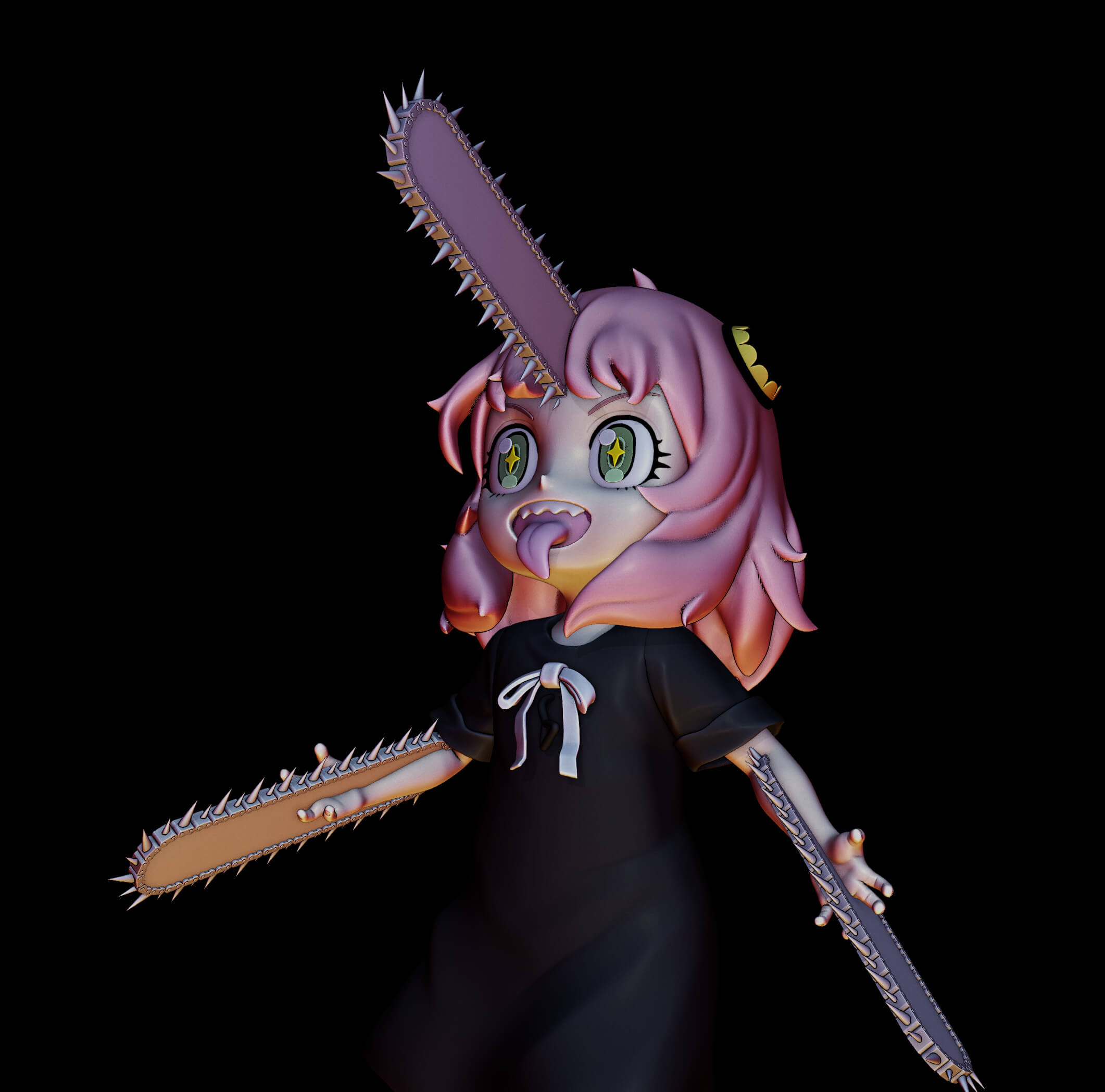 Anya Forger and Pochita - Spy X Family - Chainsaw Man 3D Print Model by ...