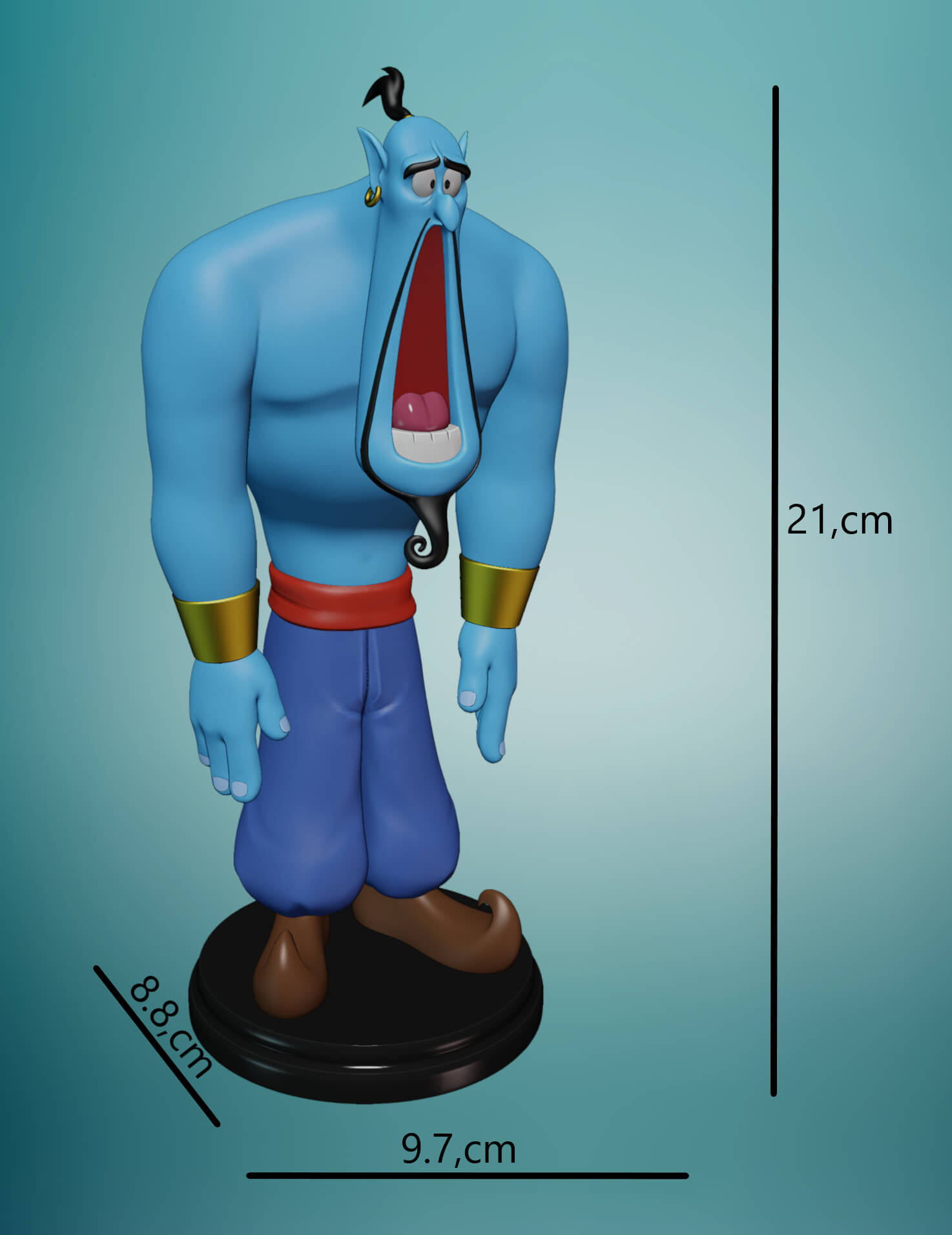 Genie - Aladdin - Surprised Face 3D Model by Wsonuchiha3D