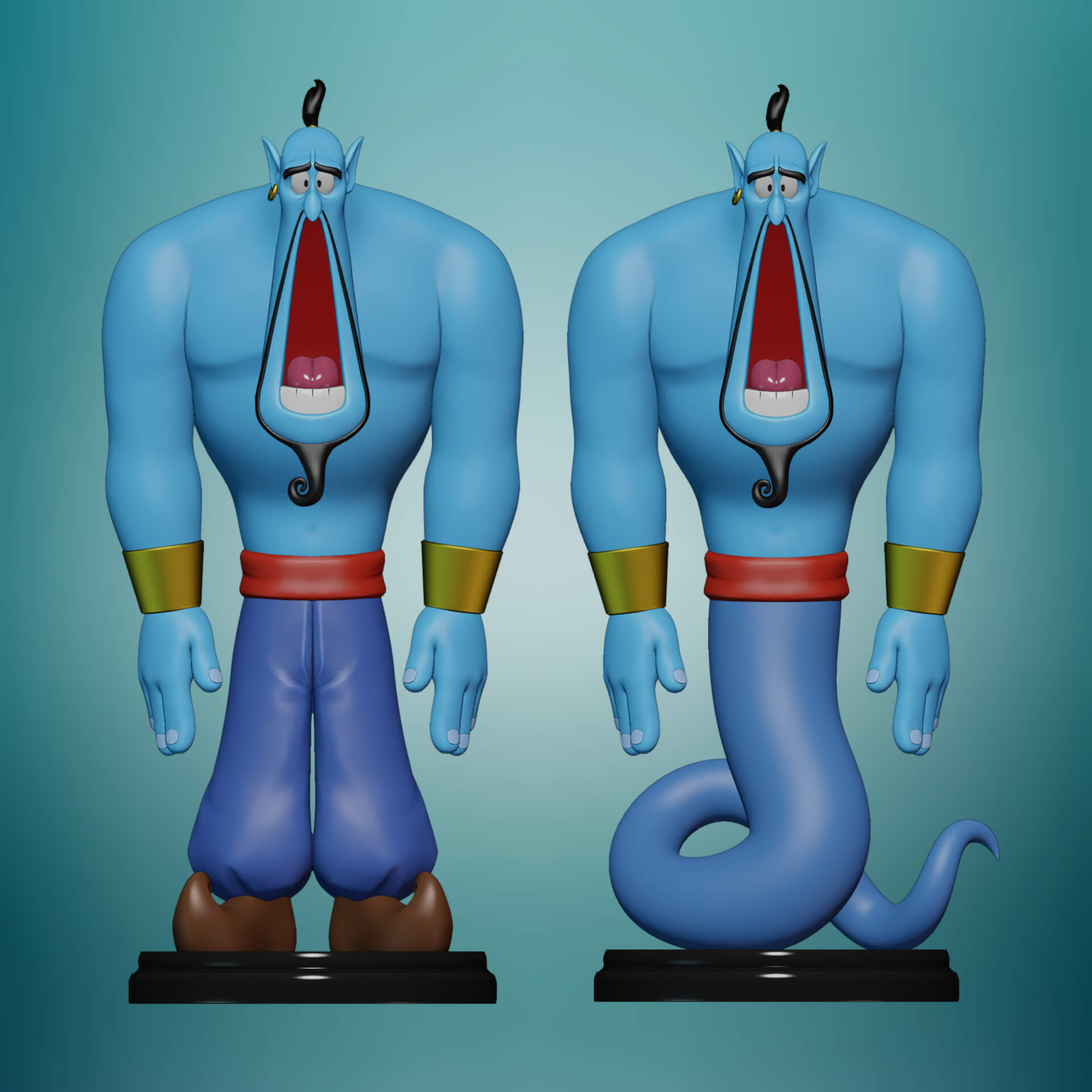 Genie - Aladdin - Surprised Face 3D Model by Wsonuchiha3D