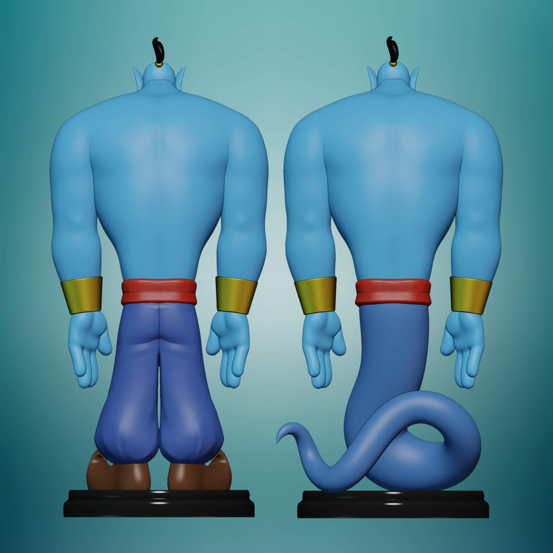Genie - Aladdin - Surprised Face 3D Model by Wsonuchiha3D