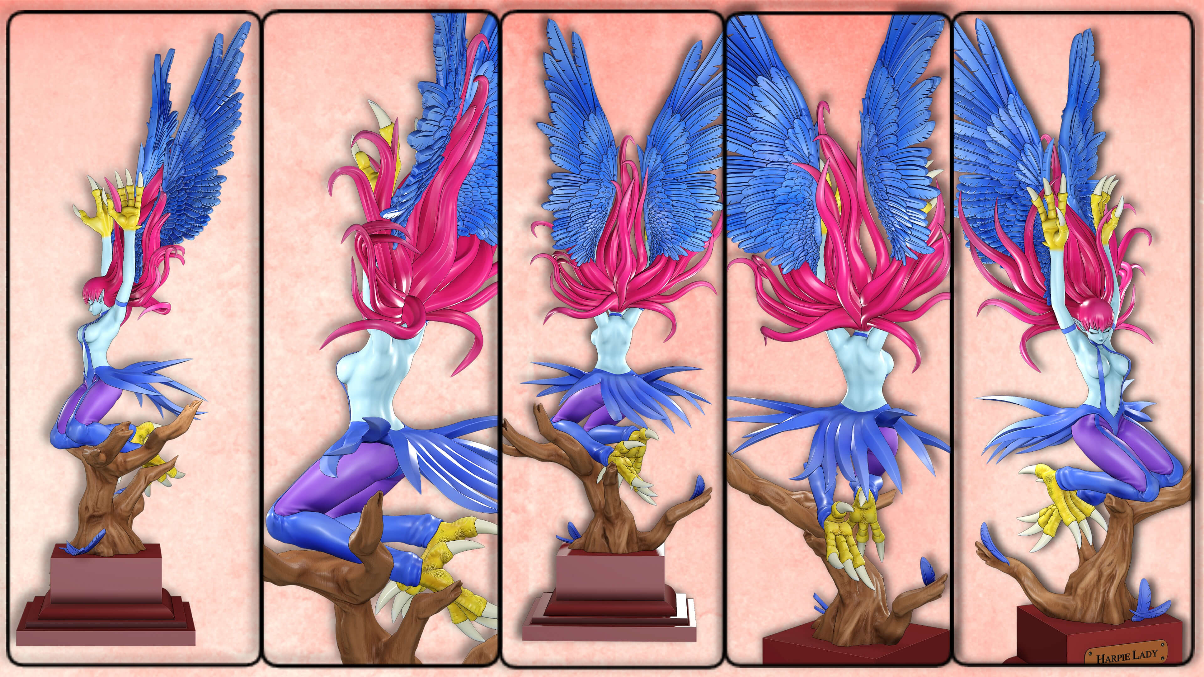 Harpie Lady Figure - Yu-Gi-Oh 3D Model by Wsonuchiha3D