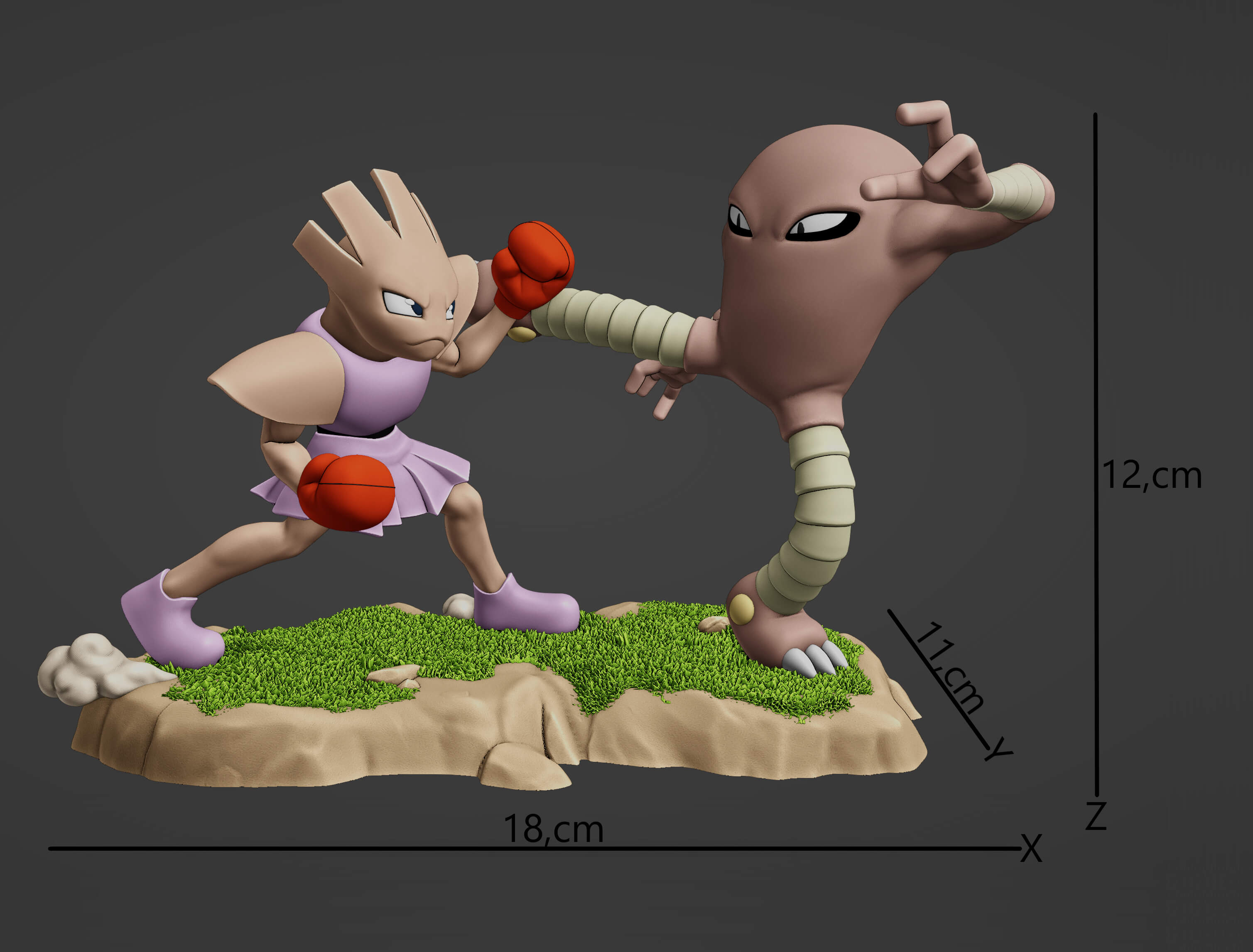 Hitmonchan Vs Hitmonlee - Pokemon 3D Model by Wsonuchiha3D