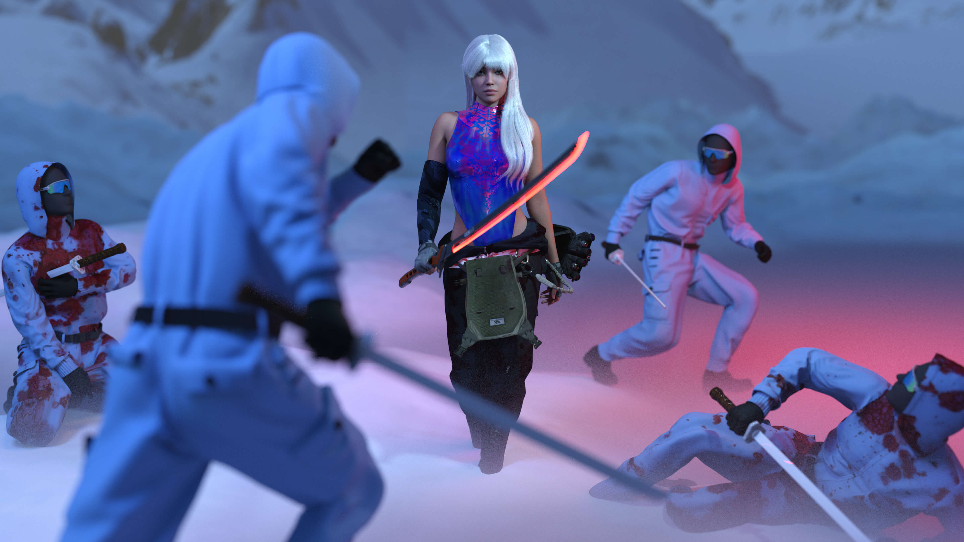 Ember in the Snow 3D Render, Digital Art by Wyns10