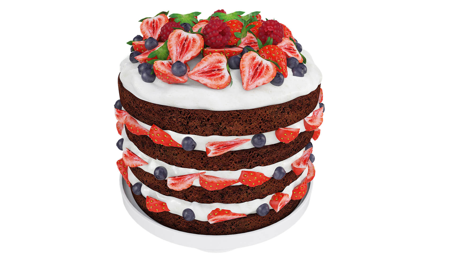 Berry Chocolate Cake Stand - 3D Model by Xandra Fox