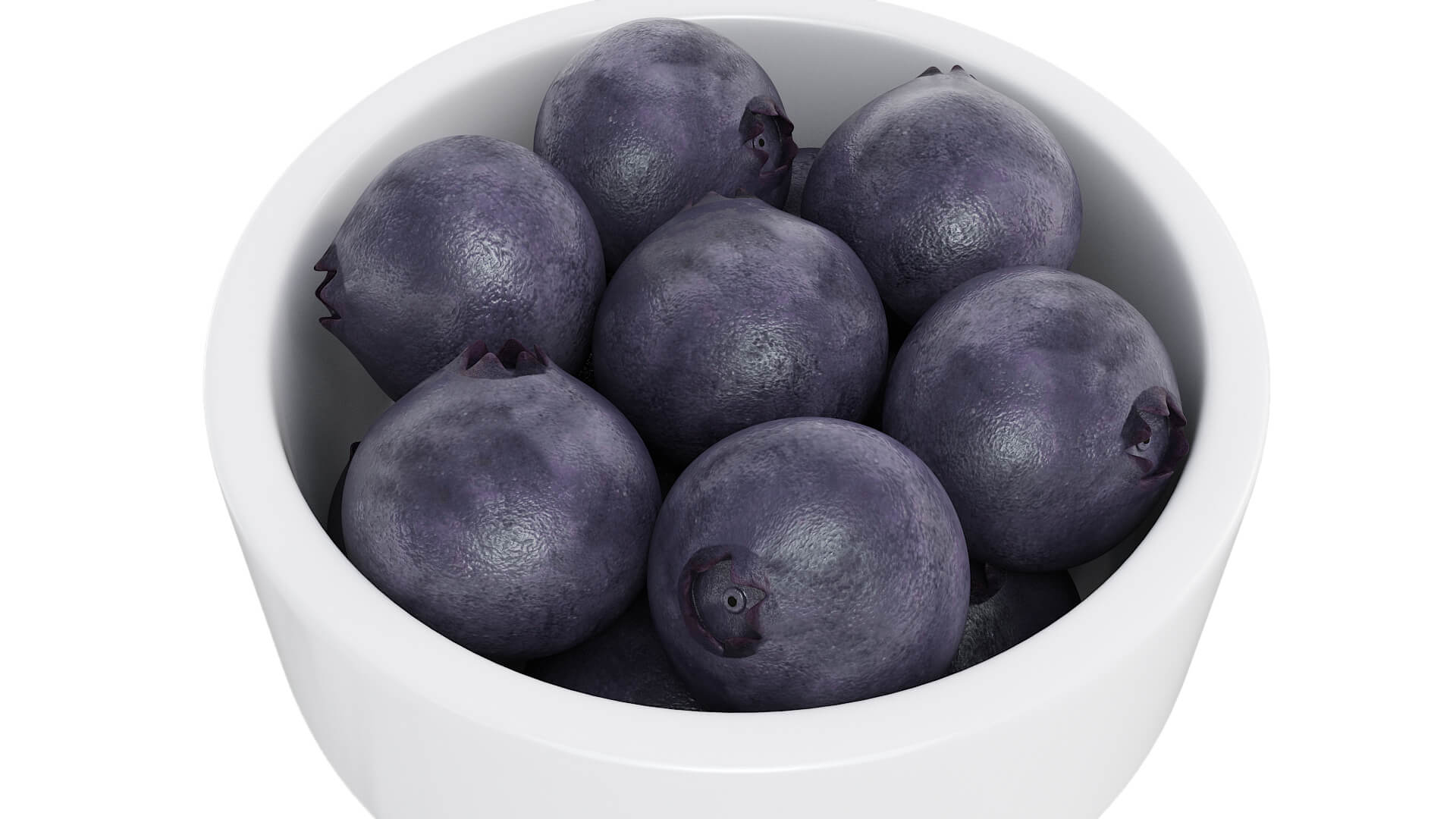 Blueberry White Bowl - 3D Model by Xandra Fox