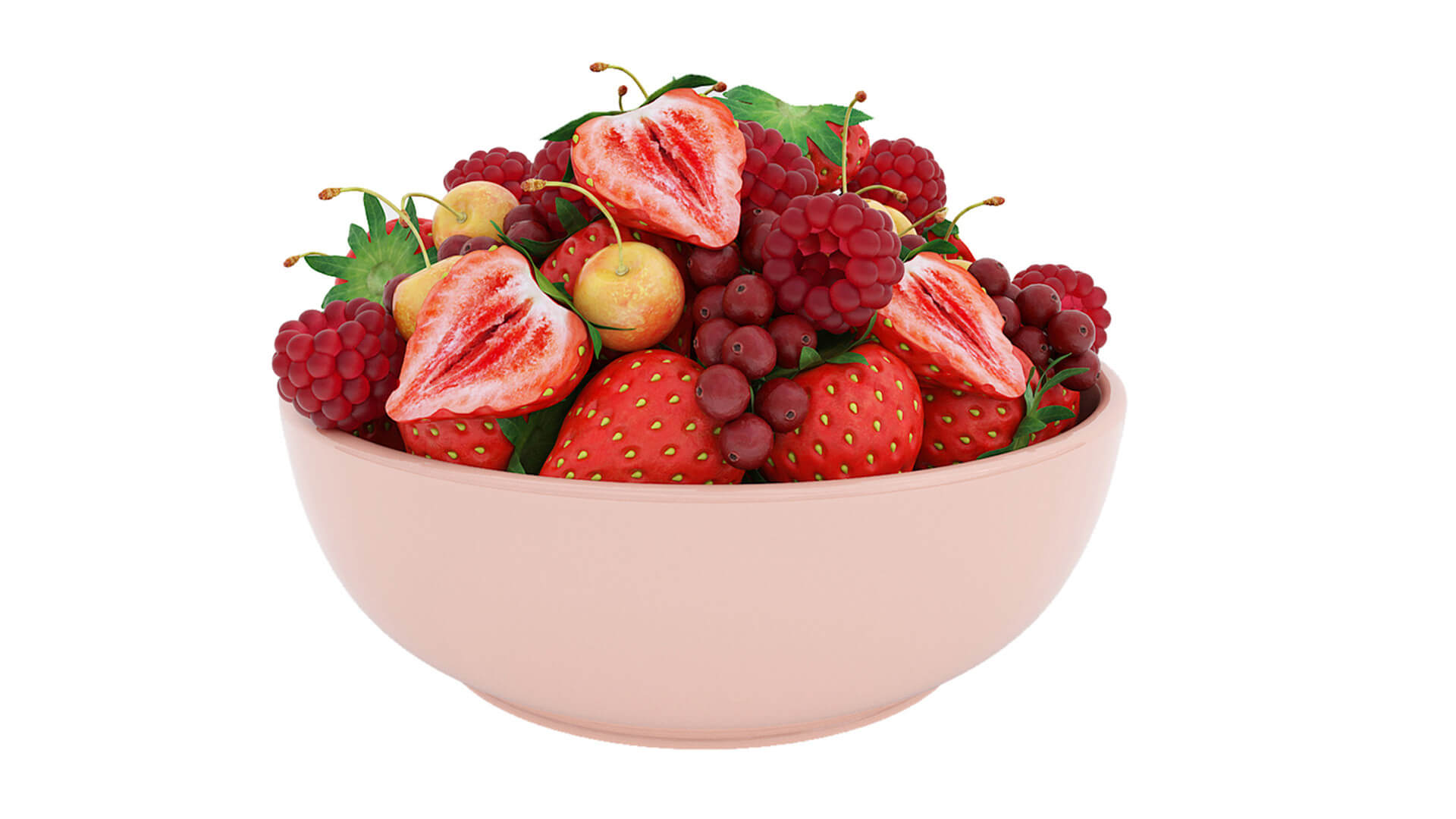 Bowl of Red Berries - 3D Model by Xandra Fox