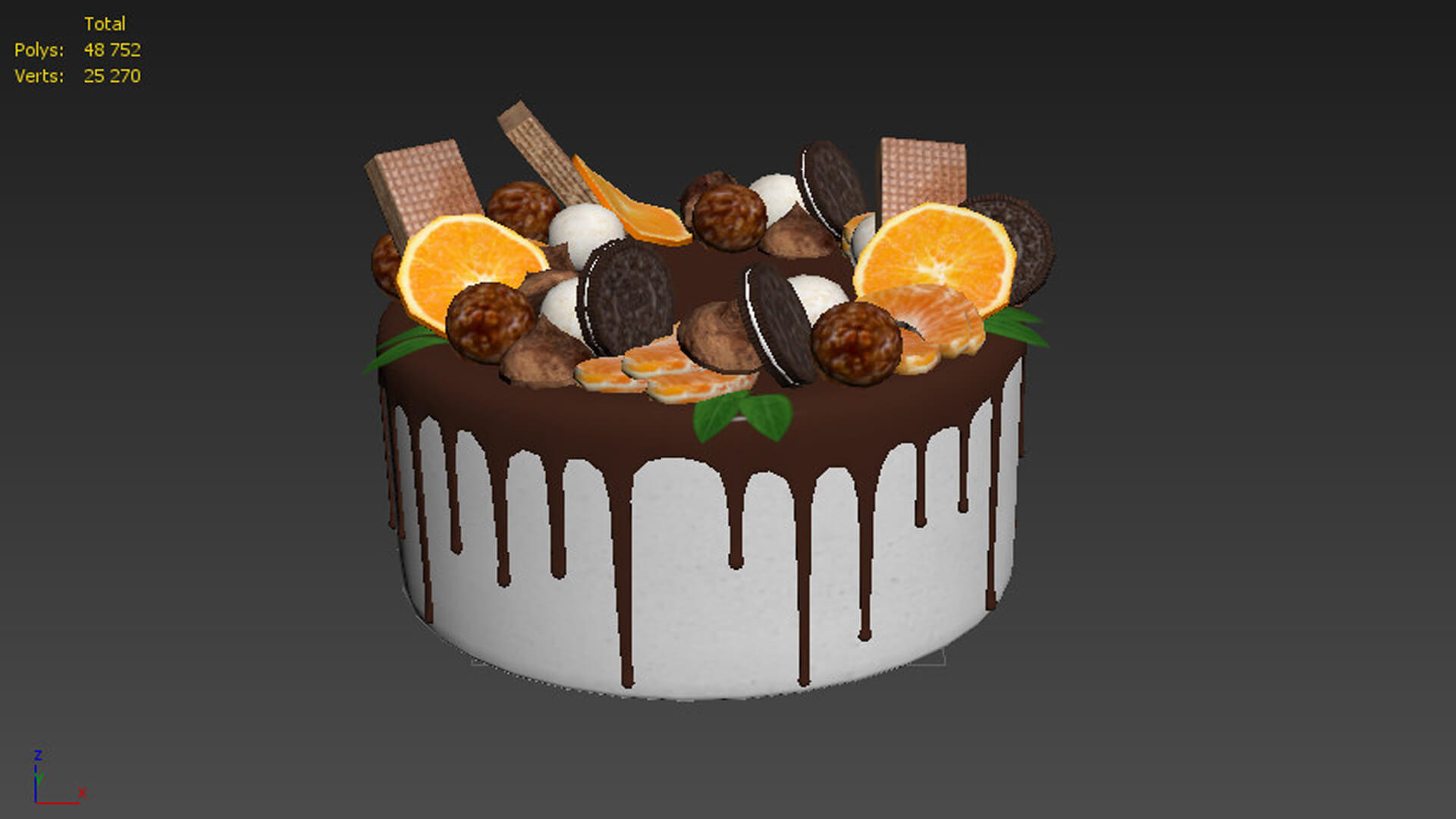 Cake With Oreo Cookies - 3D Model by Xandra Fox