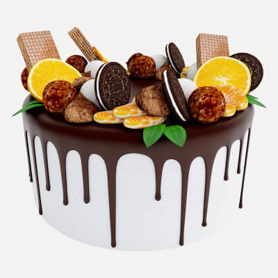 Cake With Oreo Cookies - 3D Model by Xandra Fox