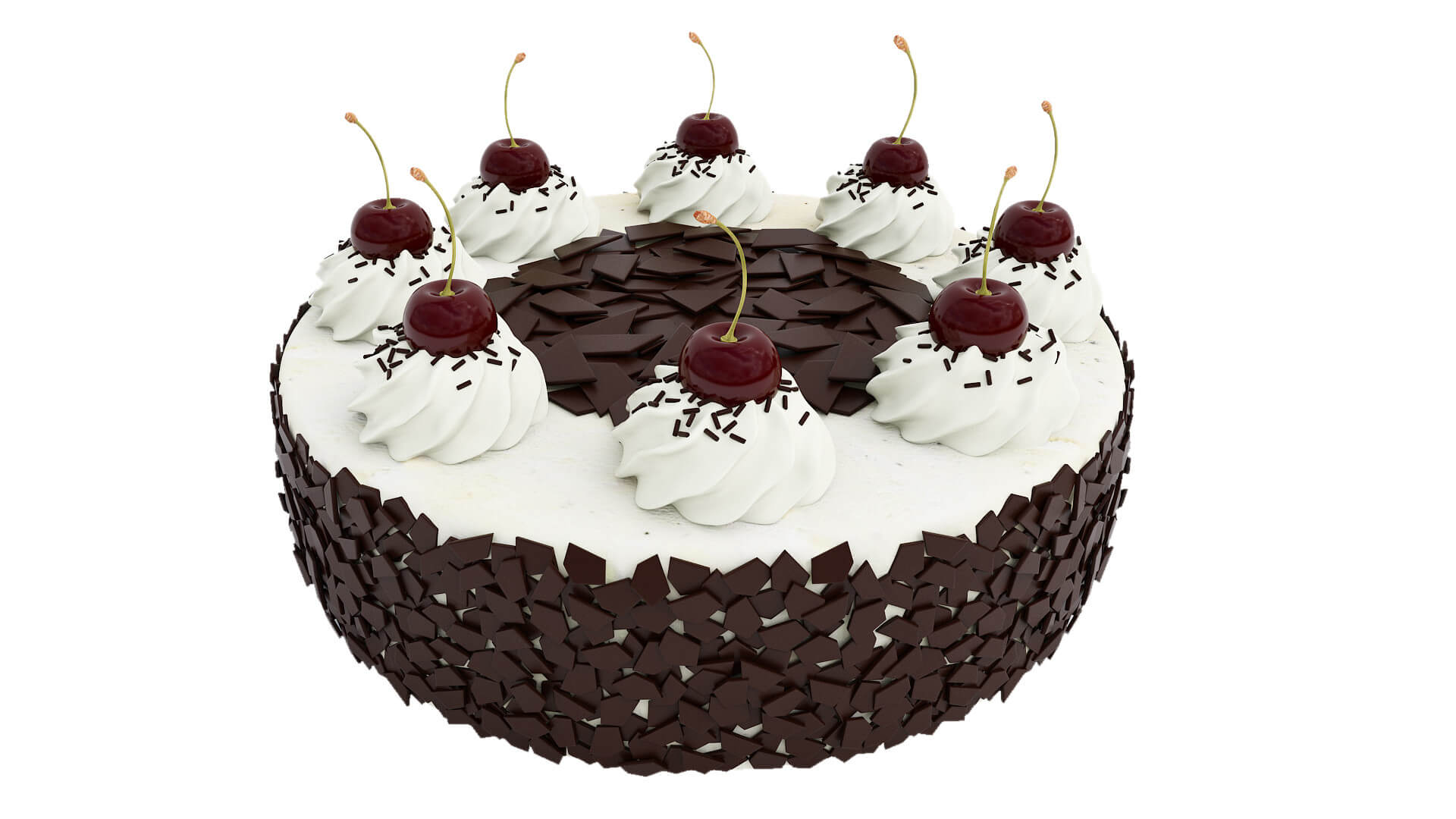 Cherry Chocolate Cake - 3D Model by Xandra Fox