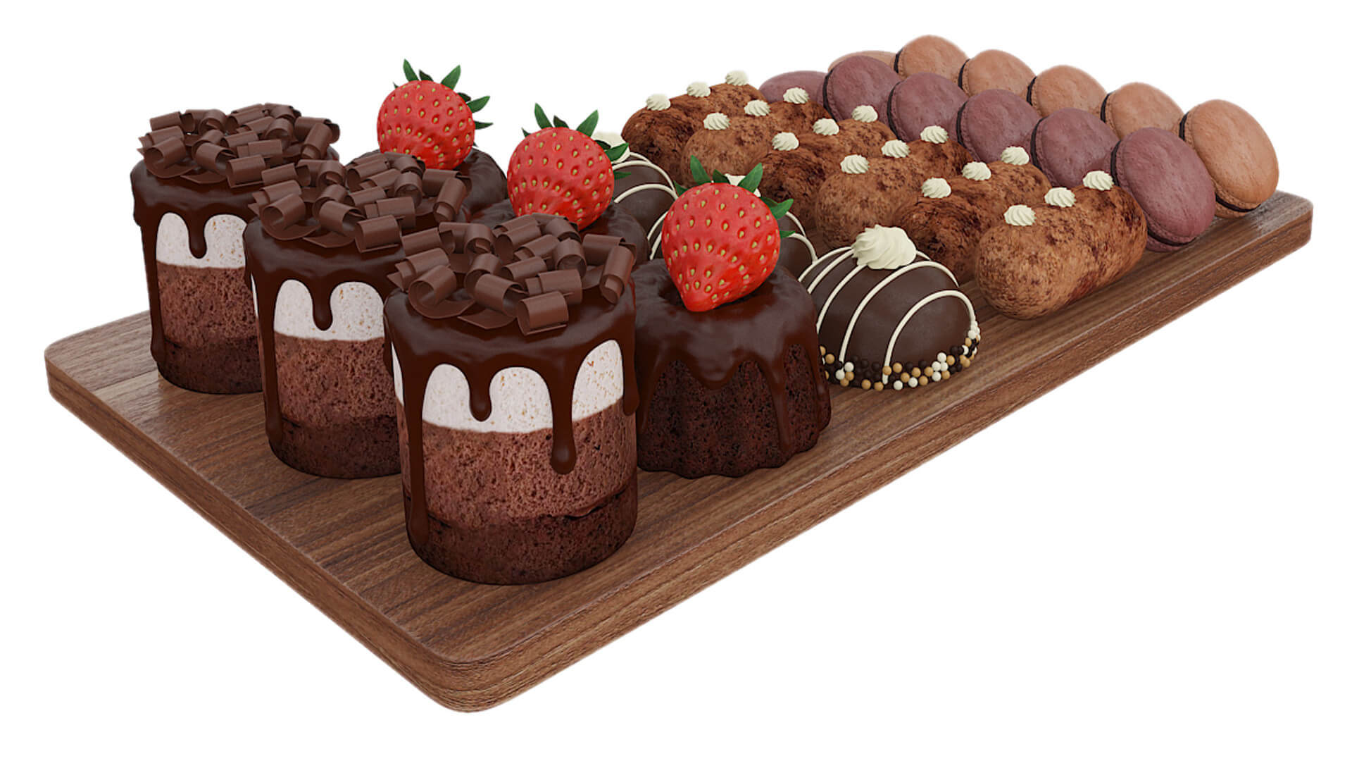 Chocolate Dessert Trays - 3D Model by Xandra Fox