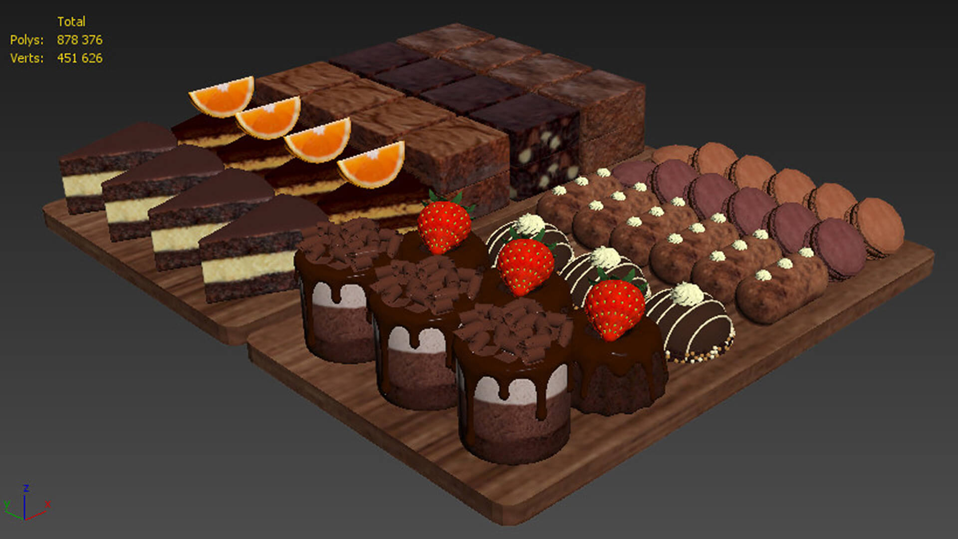 Chocolate Dessert Trays - 3D Model by Xandra Fox